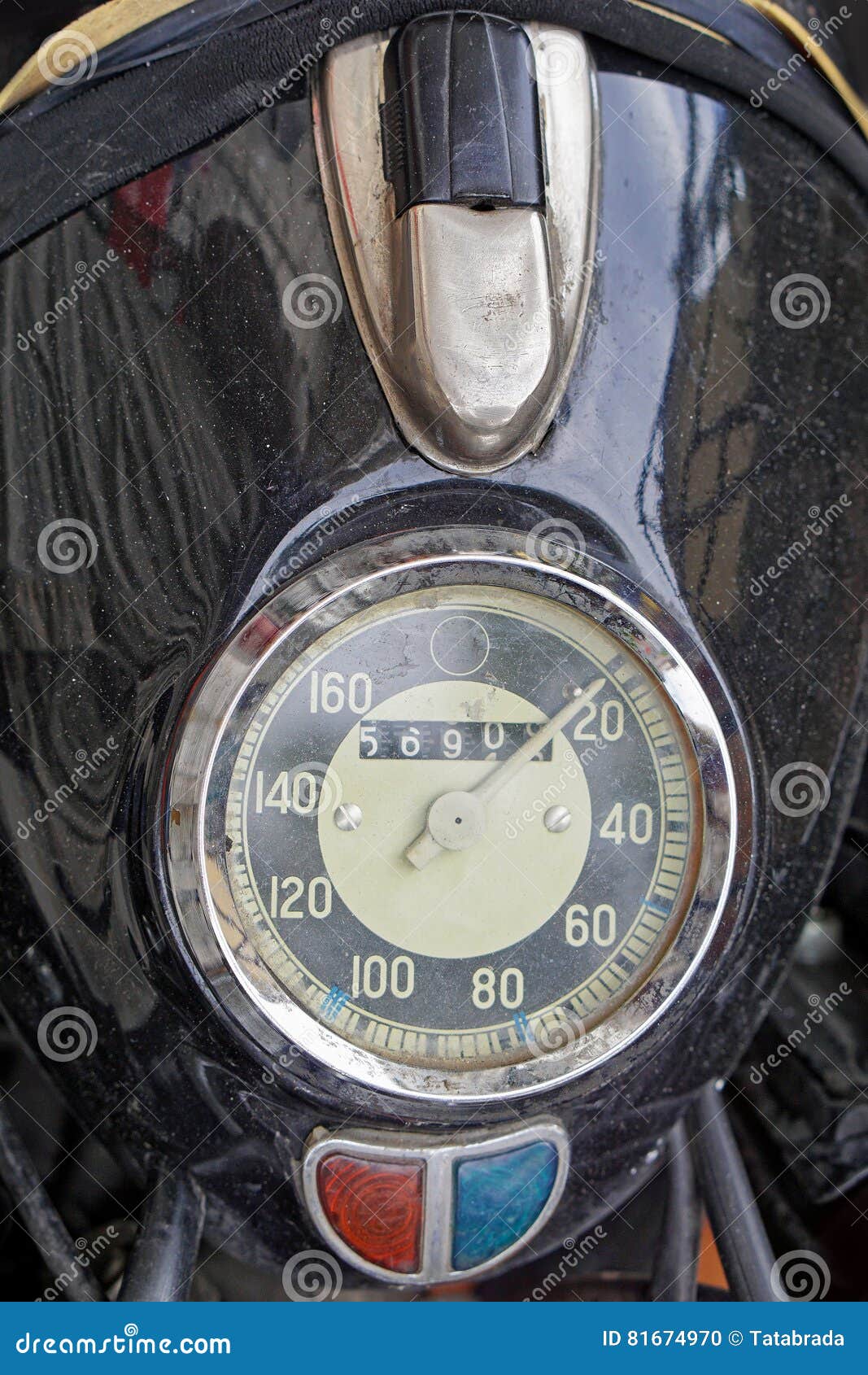 Vintage motorcycle speedo stock photo. Image of speed - 81674970