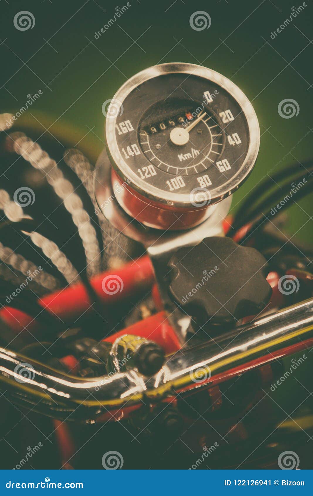 Vintage Motorcycle Speedometer Stock Image - Image of equipment, speed ...