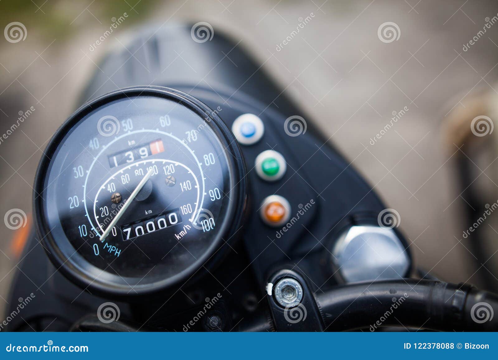 Vintage Motorcycle Speedometer Stock Photo - Image of transport ...