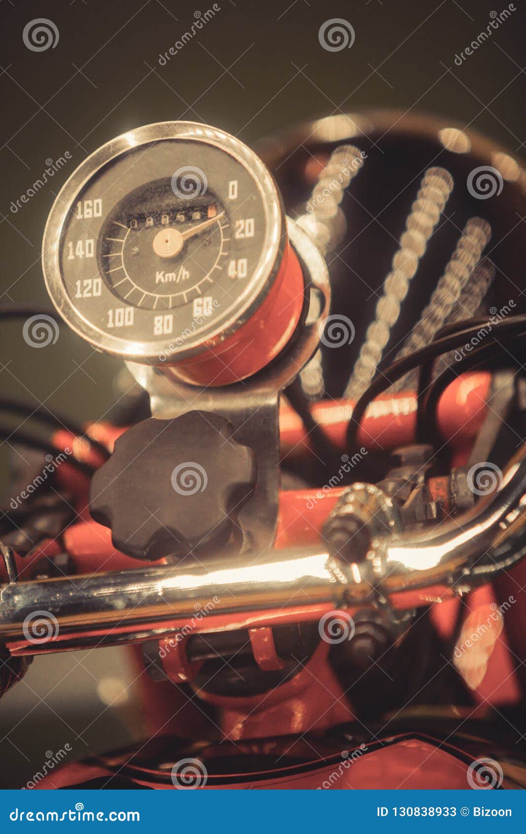 Vintage Motorcycle Speedometer Stock Image - Image of sppedometer ...