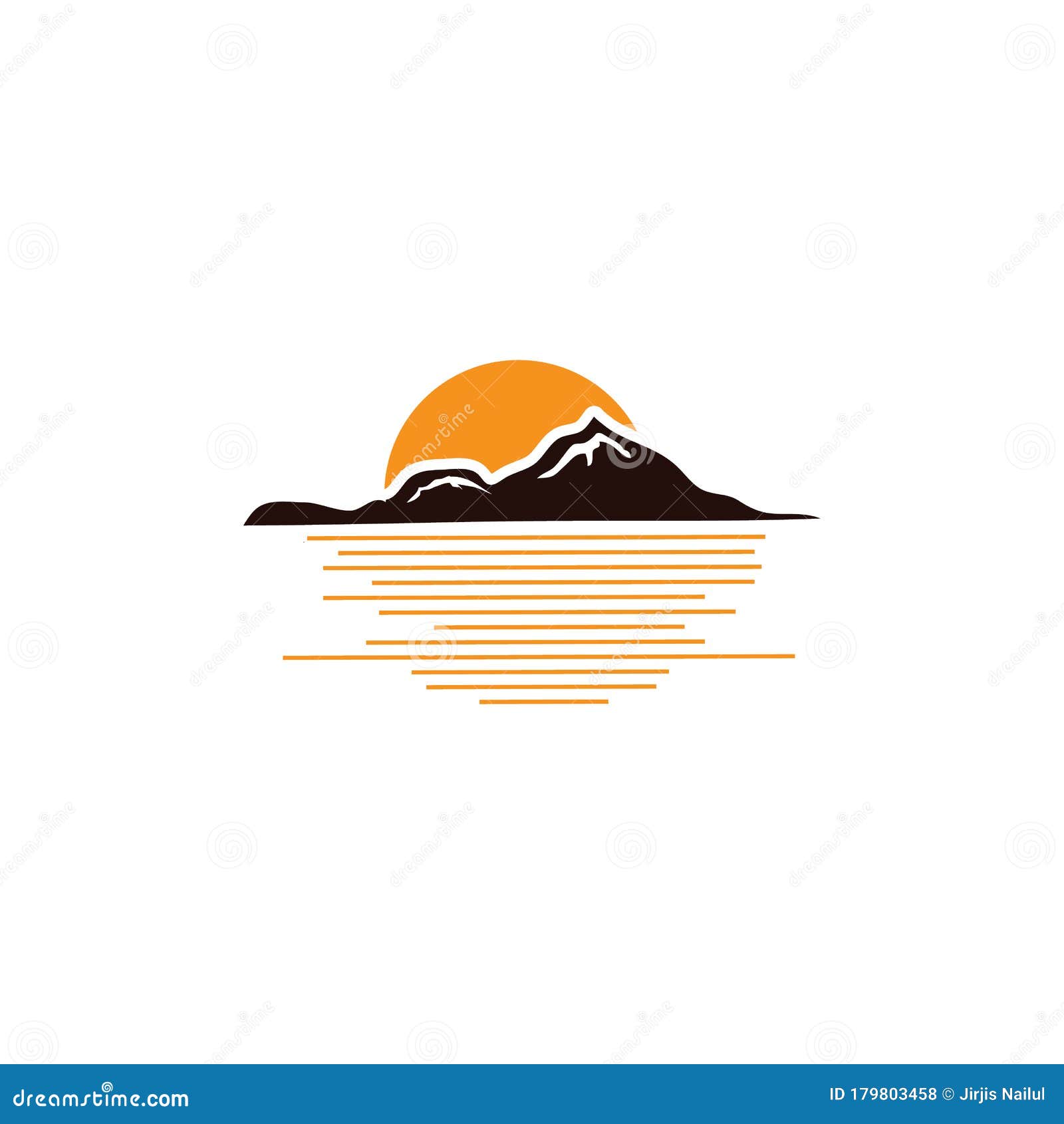 Vintage Mountain Emblems with Sunrise and Lake Stock Vector ...