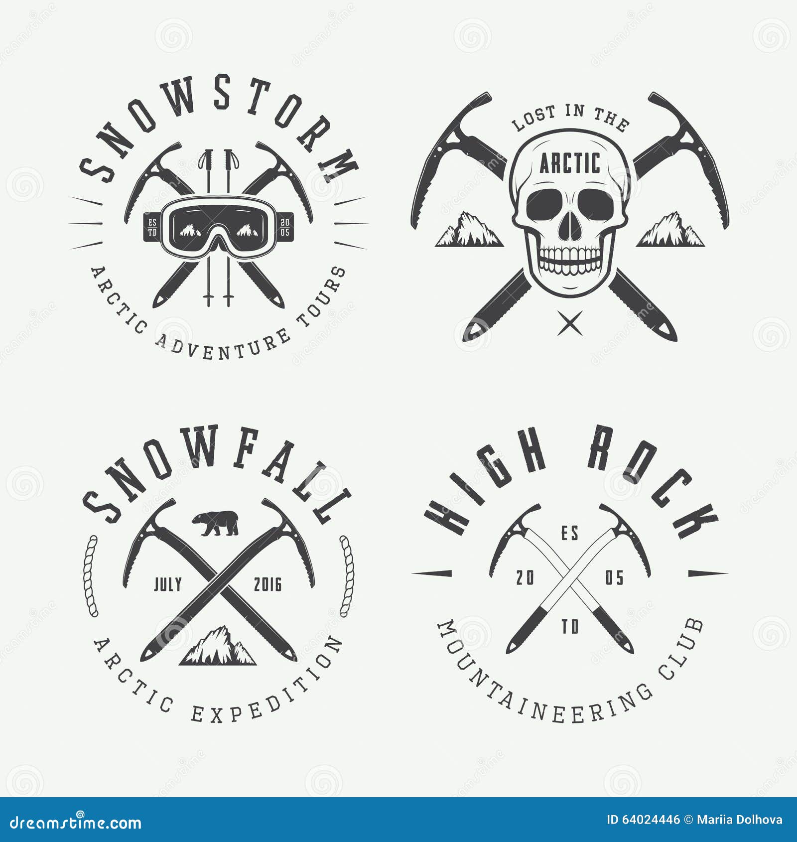 Vintage Arctic Mountaineering Logos, Badges, Emblems Vector ...