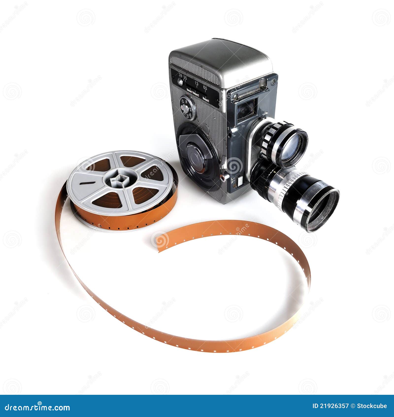 Vintage Movie Camera and Film Stock Image - Image of lens, retro: 21926357