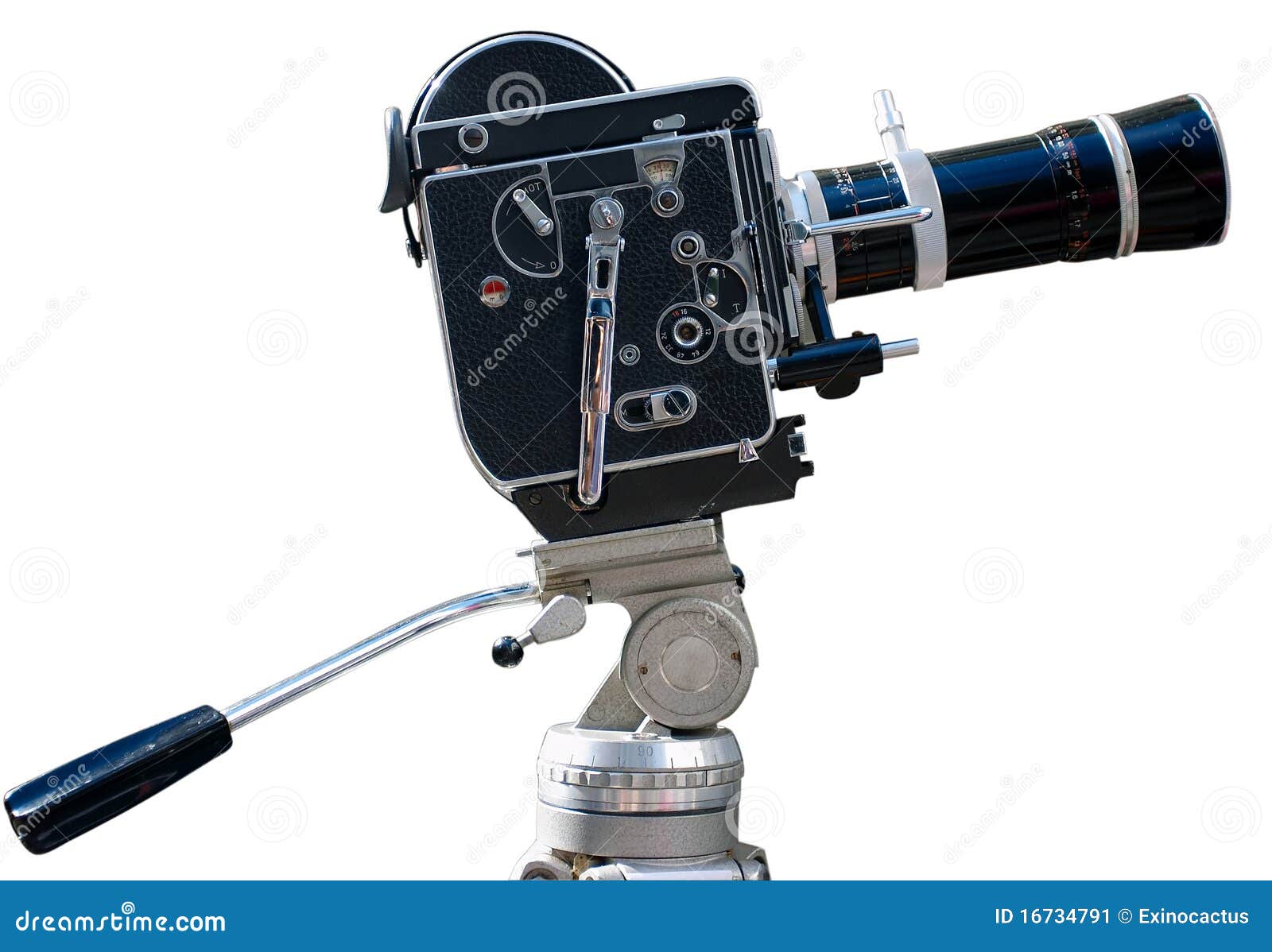 Vintage Movie Camera, Isolated on White Stock Image - Image of film ...