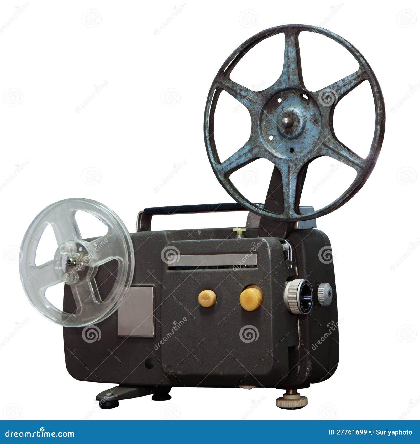 Vintage Movie Projector with Clipping Path Stock Image - Image of light ...