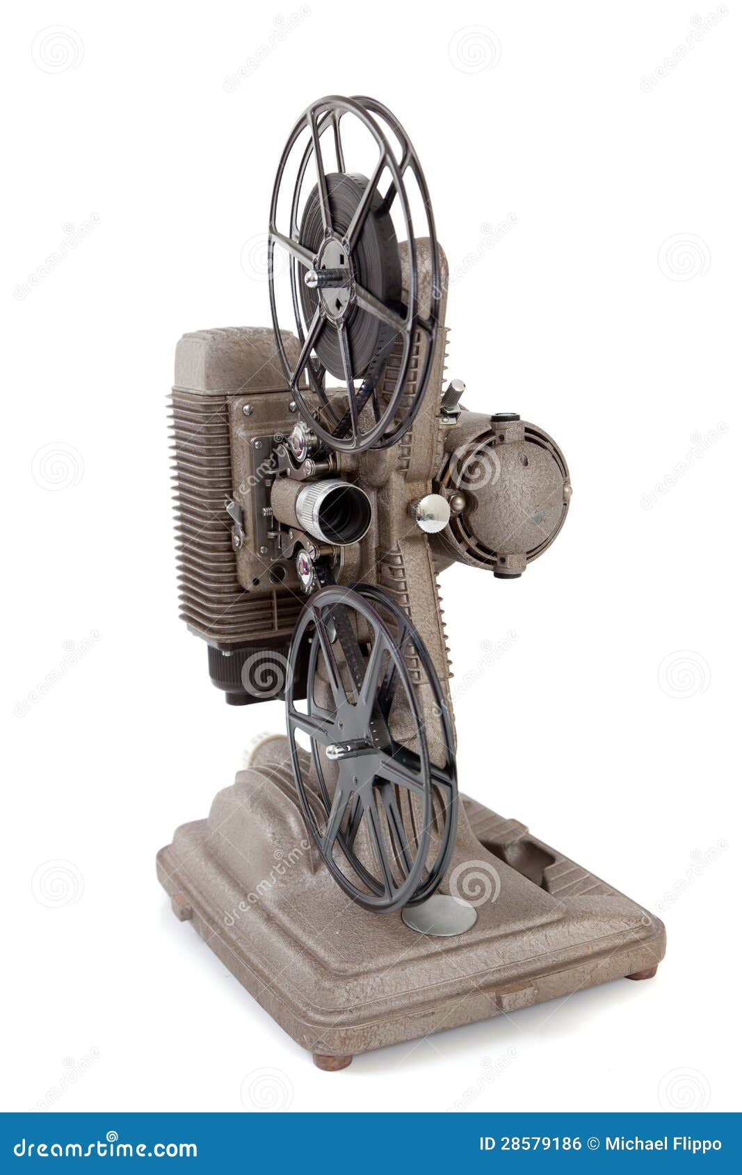 Vintage Movie Projector on a White Background Stock Photo - Image of ...