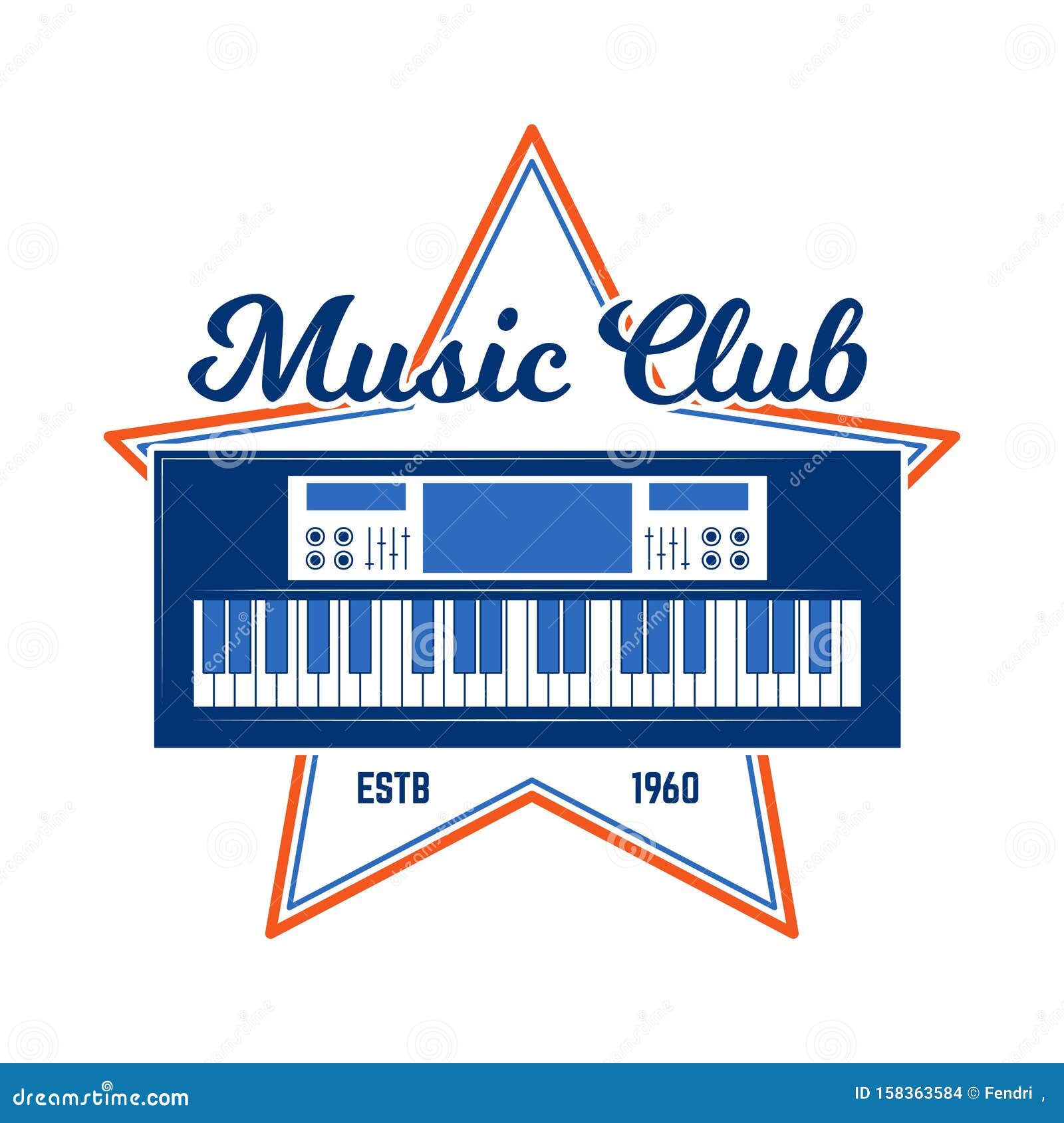 VINTAGE MUSIC EMBLEM stock vector. Illustration of music - 158363584