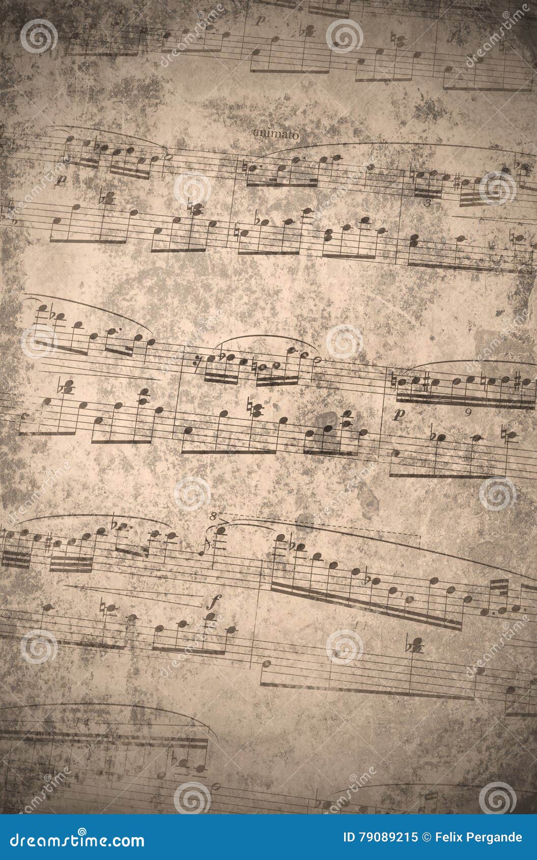 Vintage music notes stock image. Image of artistic, concert - 79089215