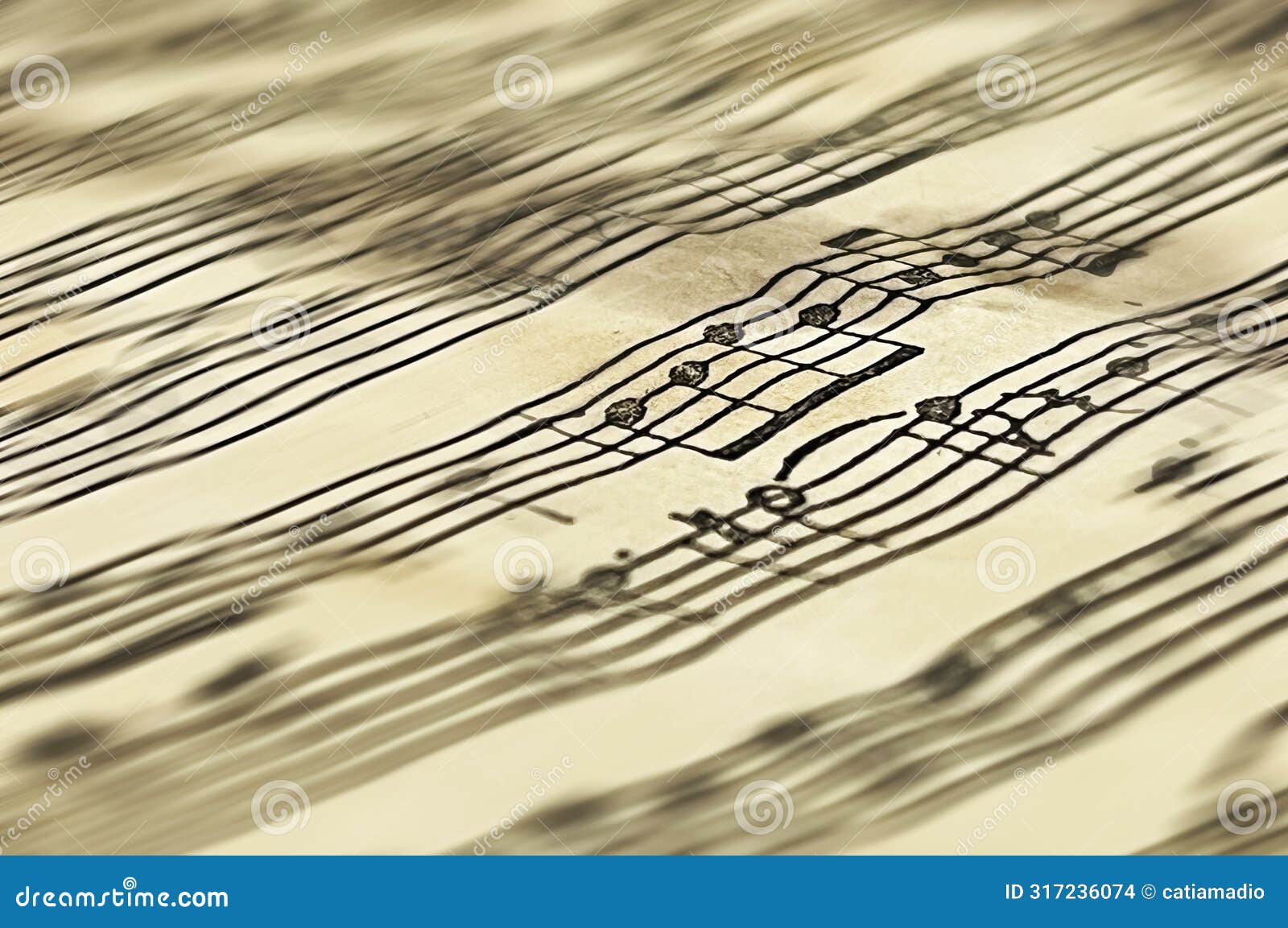 Vintage Music Notes with Retro Colors Stock Photo - Image of detail ...