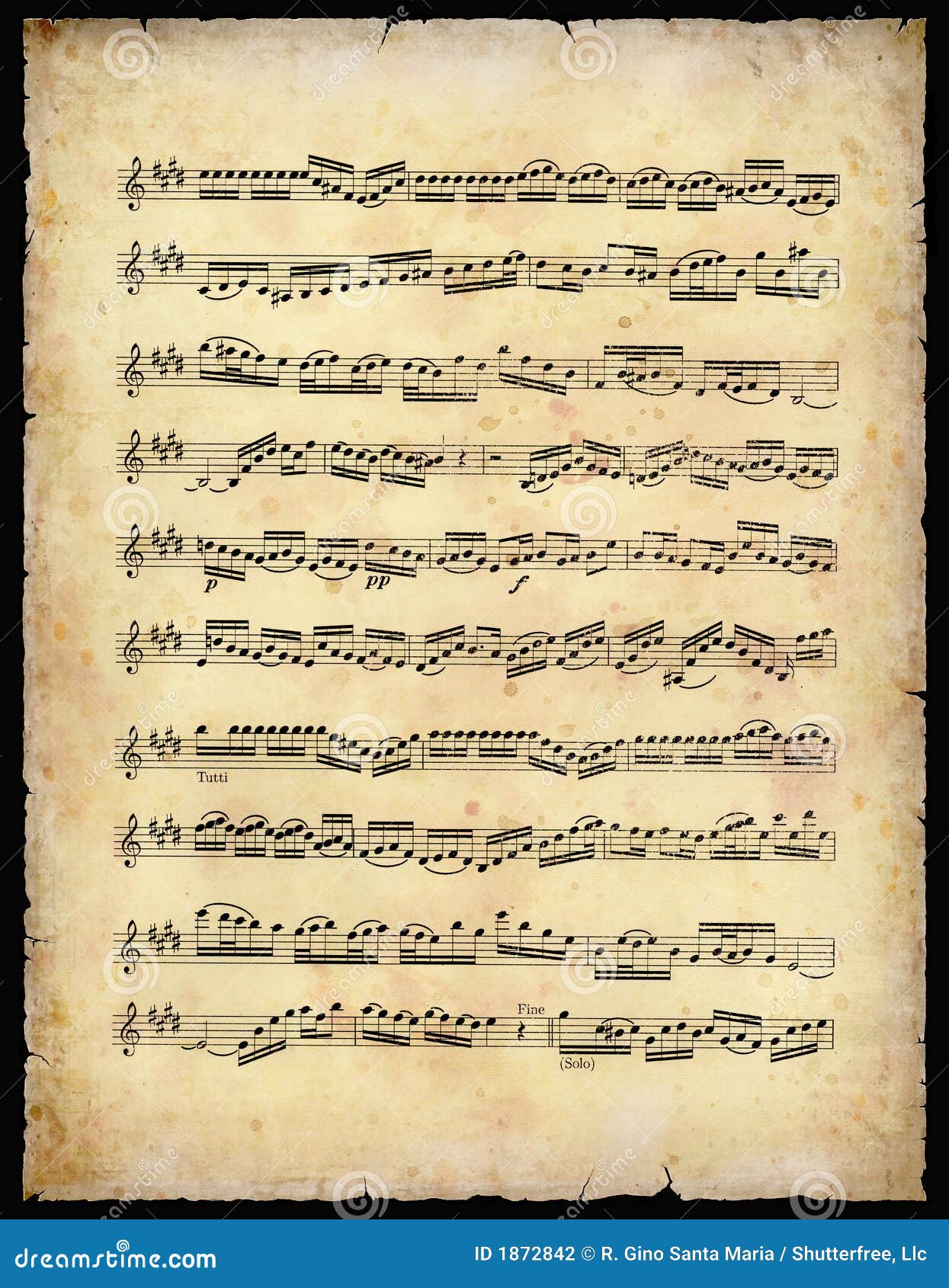 Vintage Music sheet stock photo. Image of antique, paper - 1872842