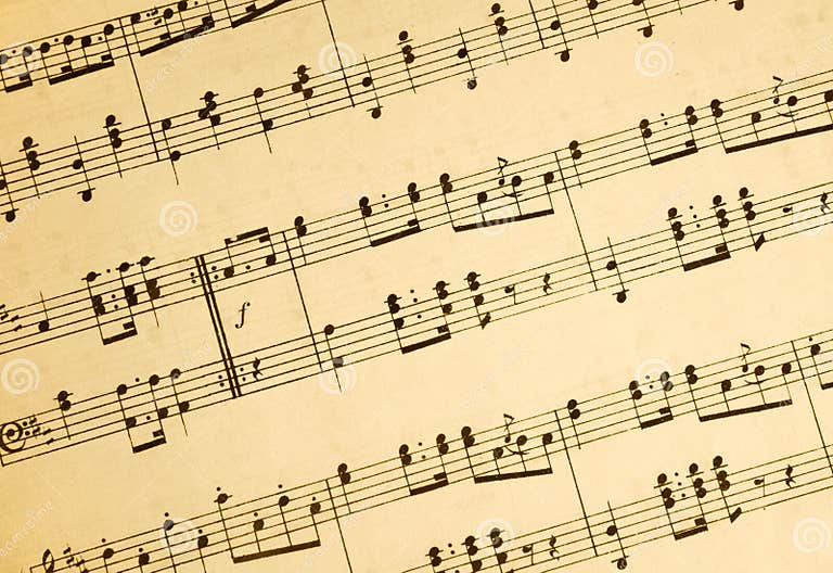 Vintage music sheet notes. stock image. Image of crochets - 6197683