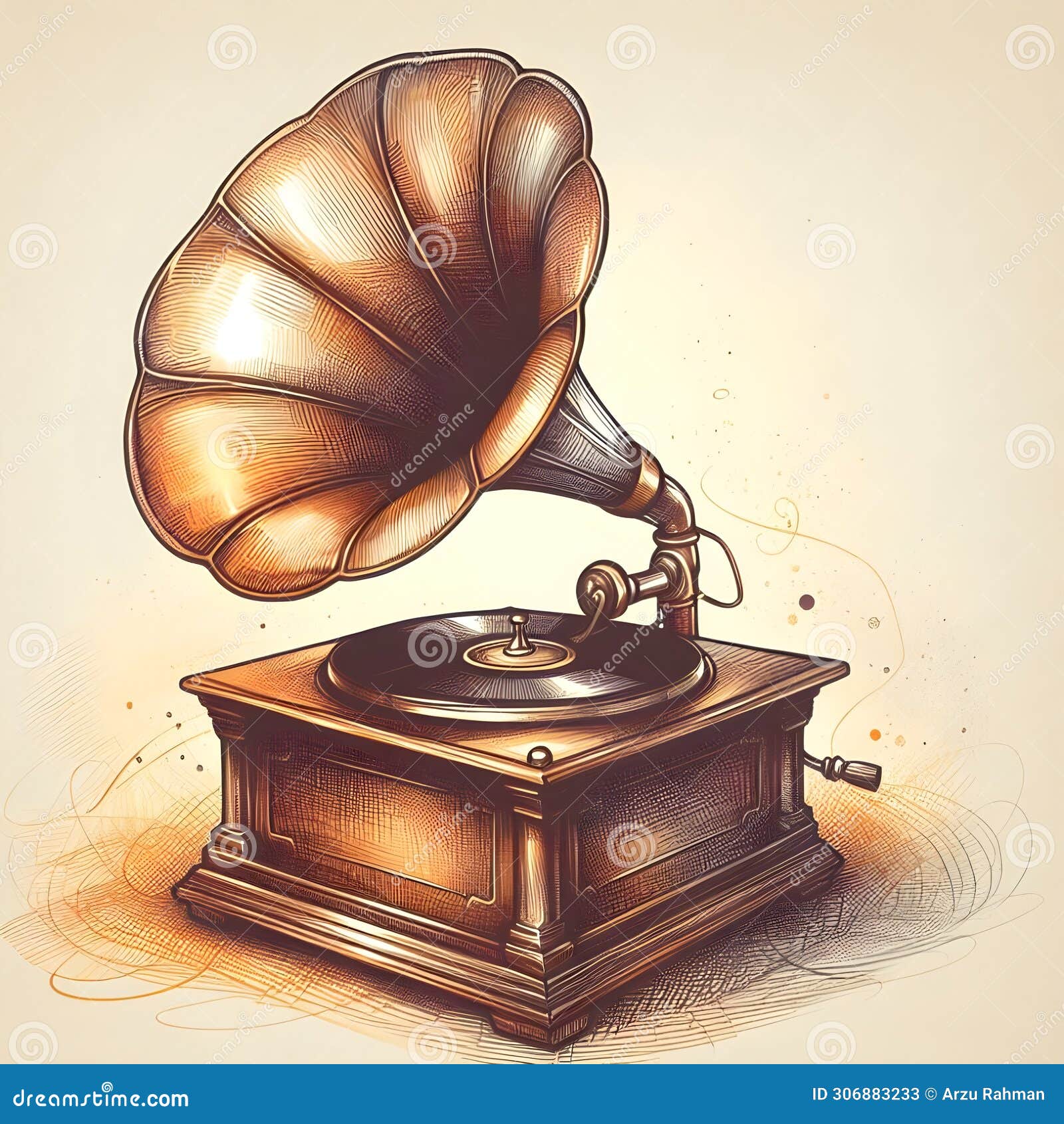 Vintage Musical Instruments Stock Illustration - Illustration of poster ...