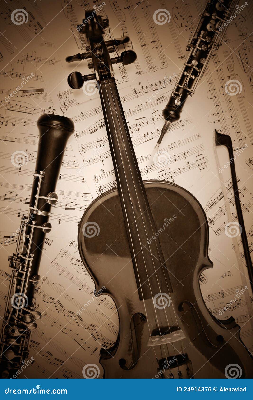 Vintage Musical Instruments Retro Stock Photo - Image of flute, baroque ...