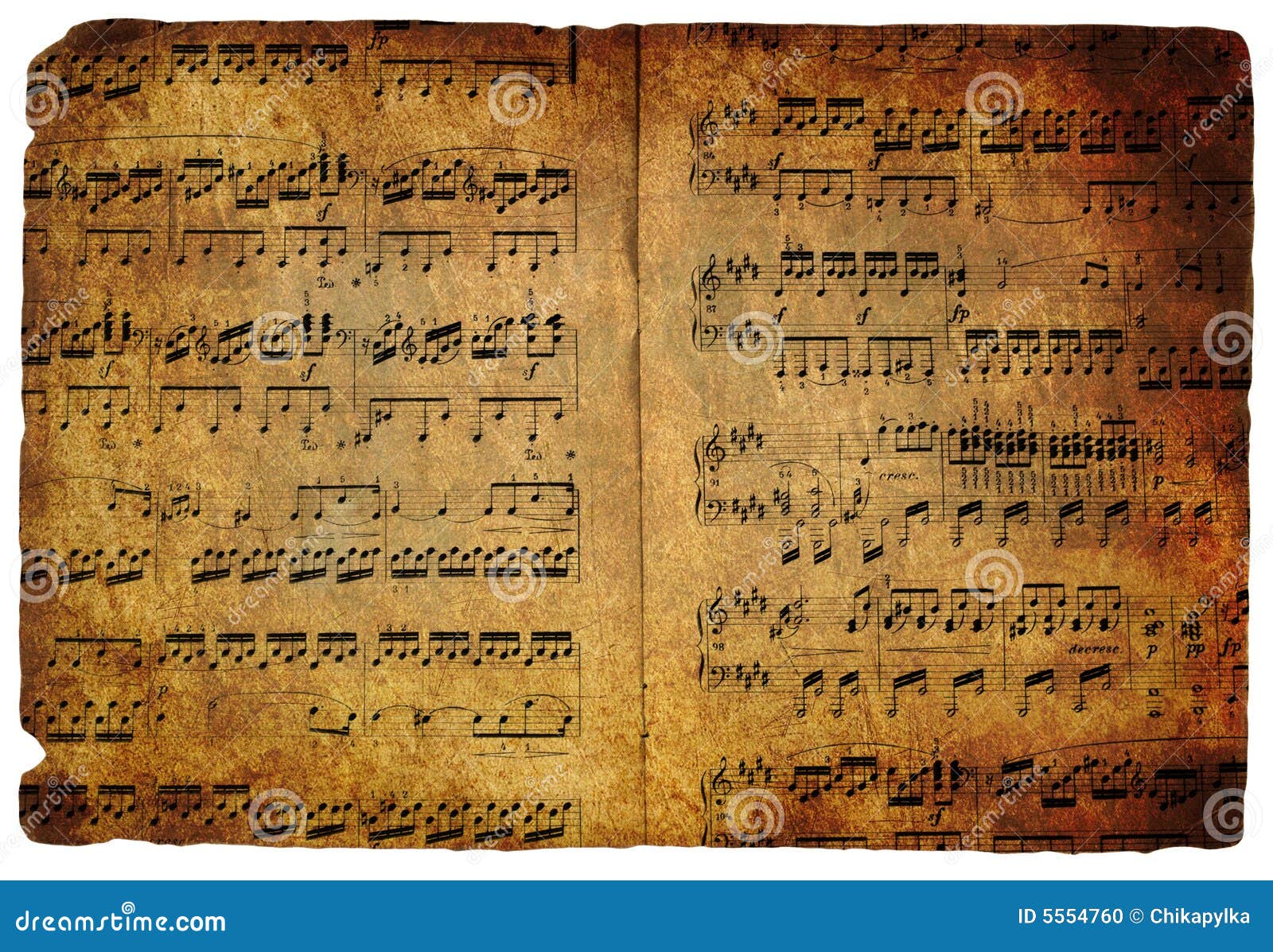 Vintage musical pages stock photo. Image of classical - 5554760