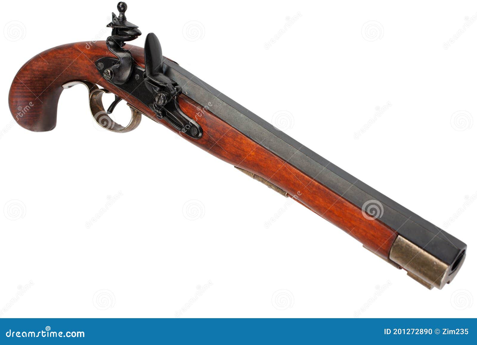 Vintage Muzzleloader Flintlock Pistol Stock Photo - Image of handgun ...