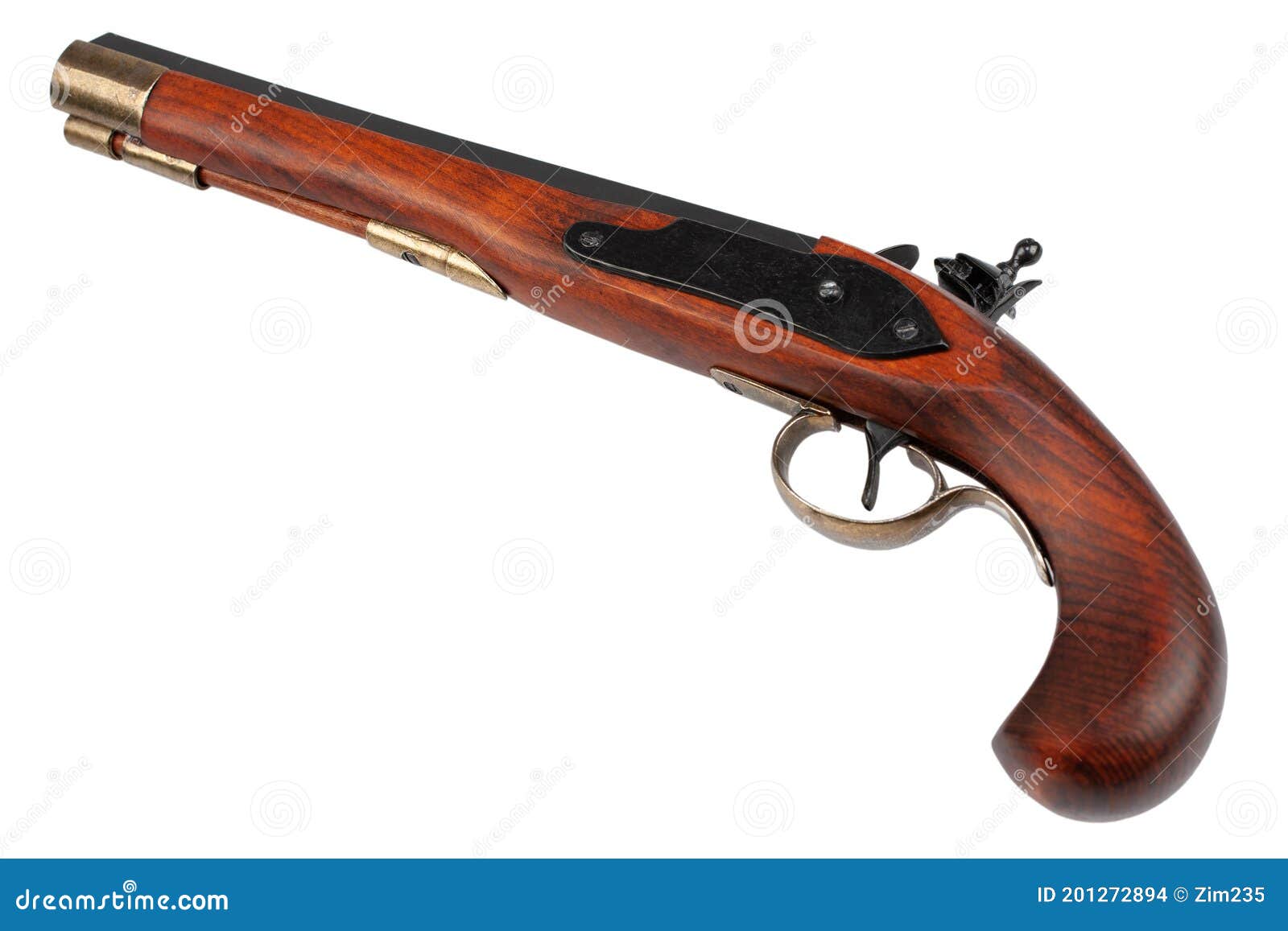 Vintage Muzzleloader Flintlock Pistol Stock Photo - Image of loader ...