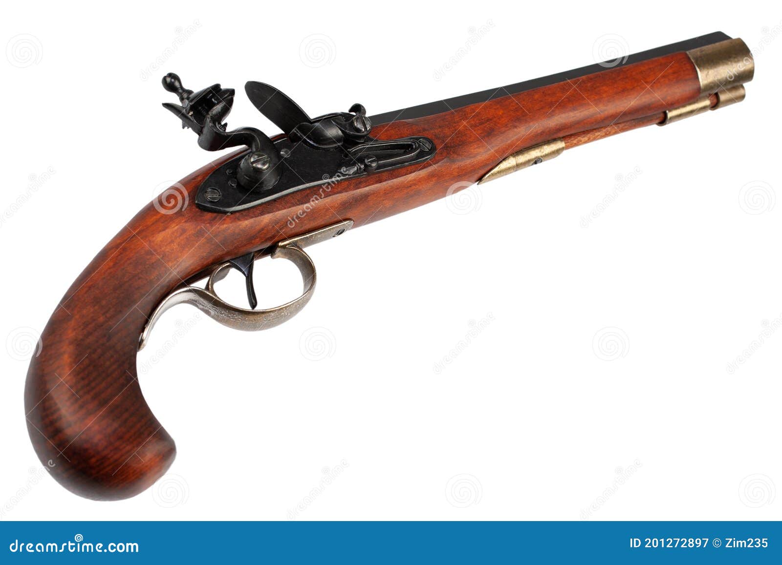 Vintage Muzzleloader Flintlock Pistol Stock Image - Image of caliber ...