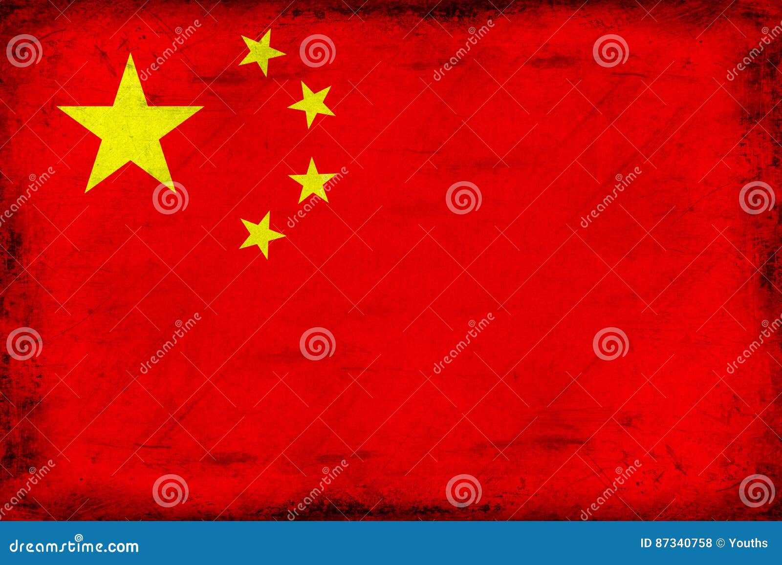 Vintage National Flag of China Background Stock Illustration ...