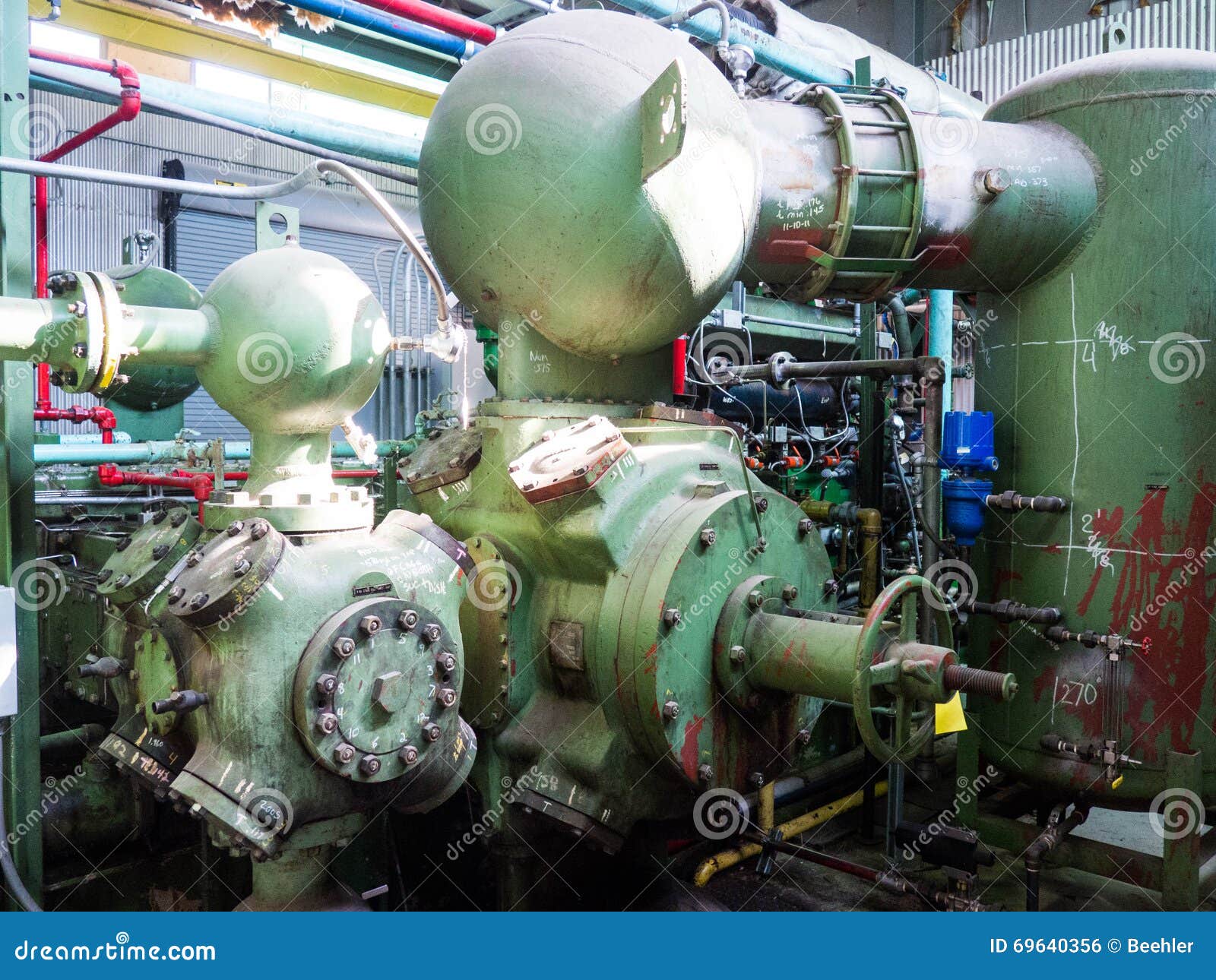 Vintage Natural Gas Compressor Stock Photo - Image: 69640356