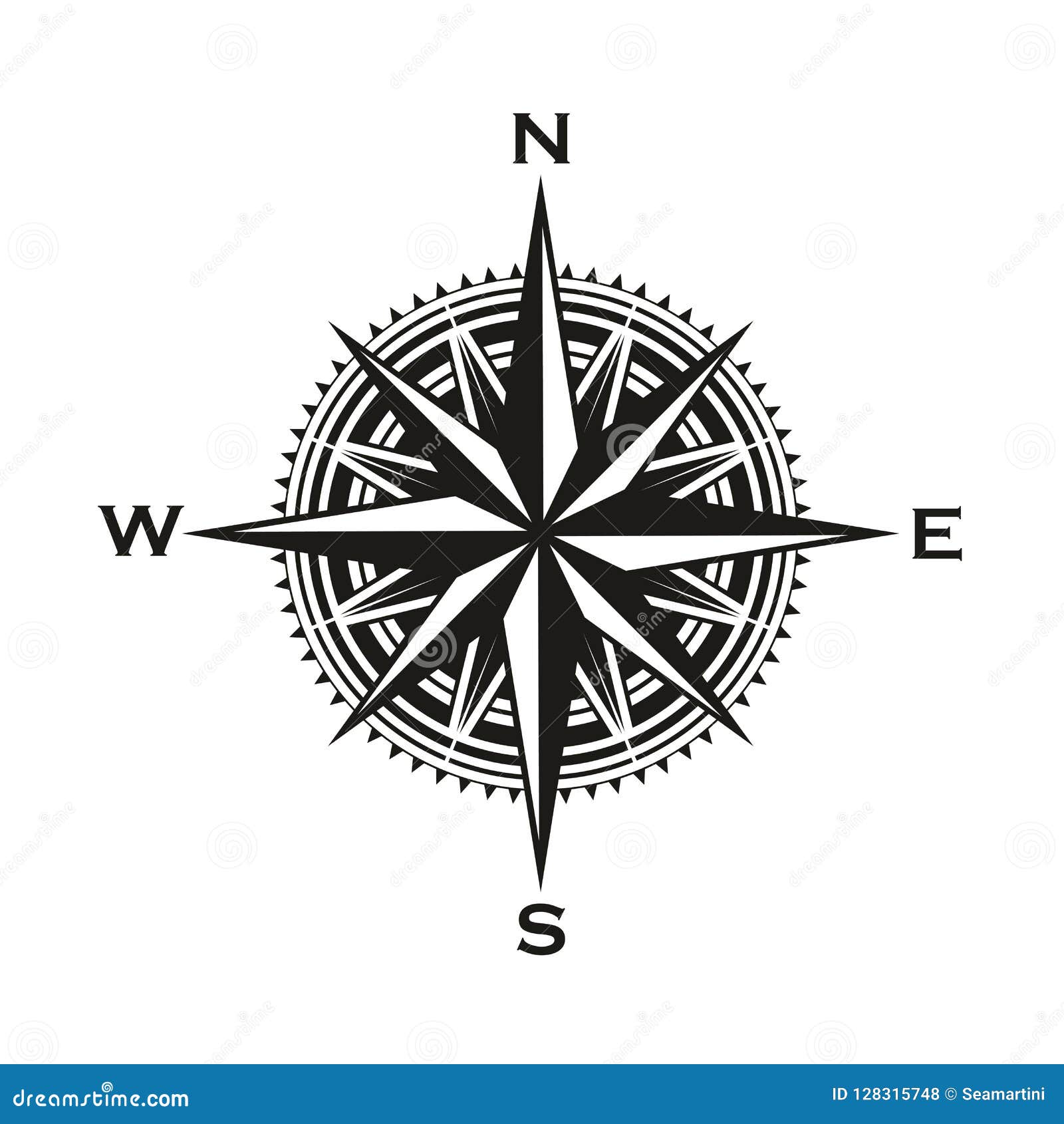 Vintage Navigation Compass Sign, Vector Stock Vector - Illustration of ...