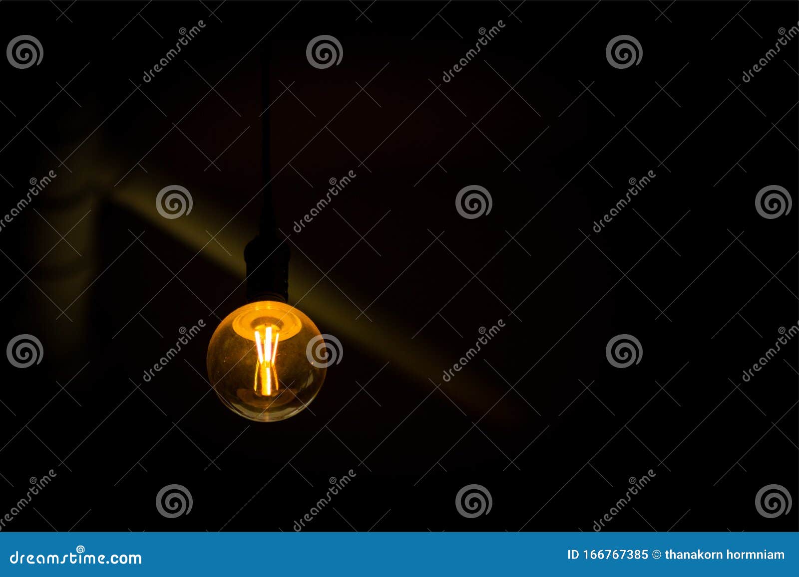 Vintage Neon Light Bulb in House Stock Illustration - Illustration of ...