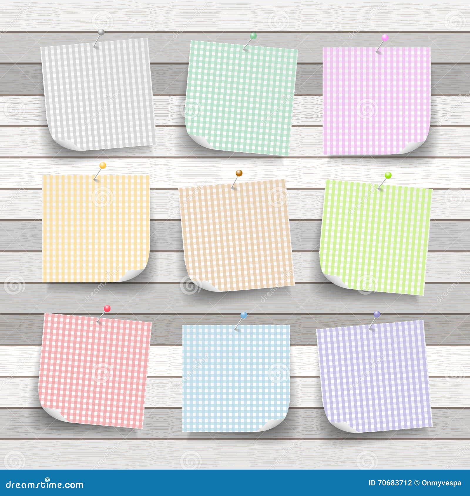 Vintage Note Paper with Pin on Plank Wood, Stock Vector - Illustration ...