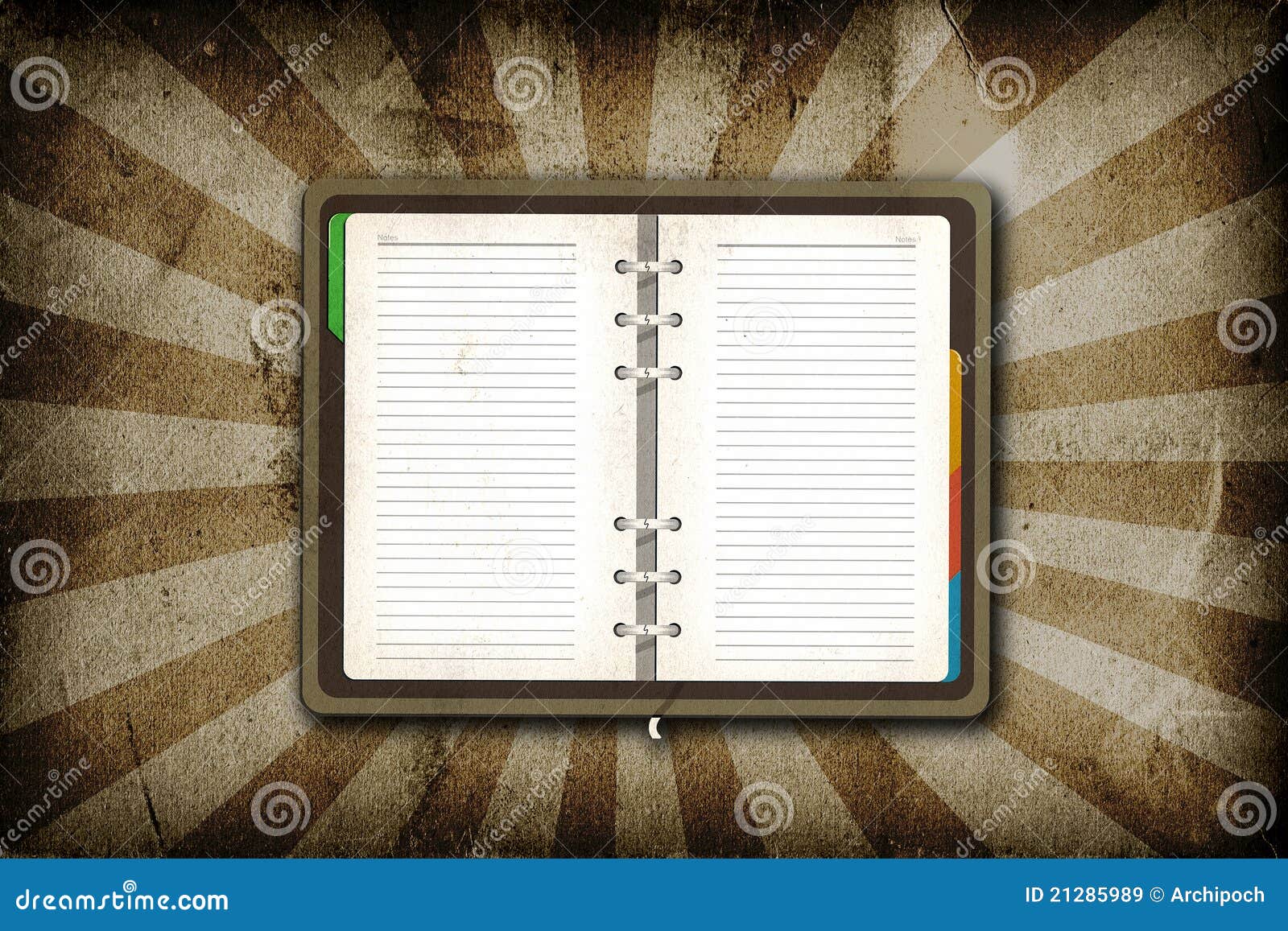 Vintage notebook stock image. Image of color, blank, open - 21285989