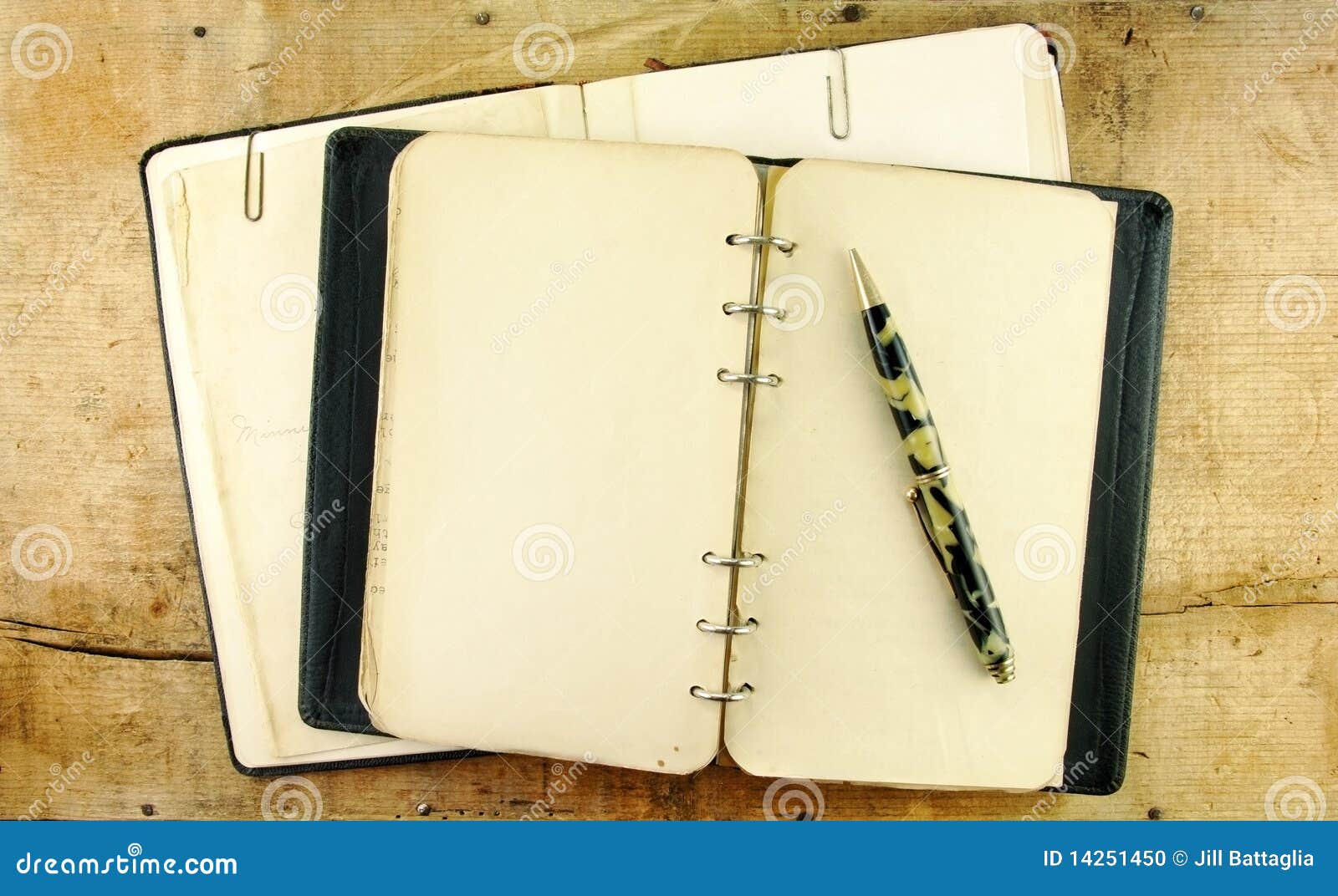 Vintage Notebook And Pen Stock Photo - Image: 14251450