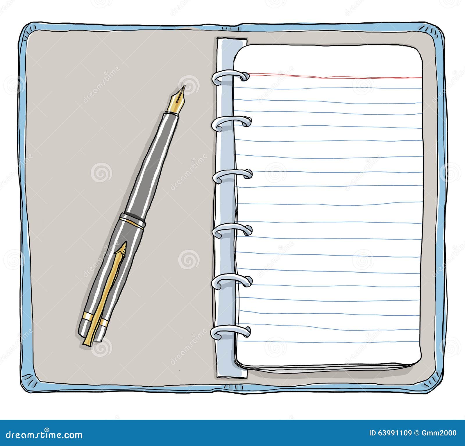 Vintage Notebook and Pen Art Painting Stock Illustration - Illustration ...