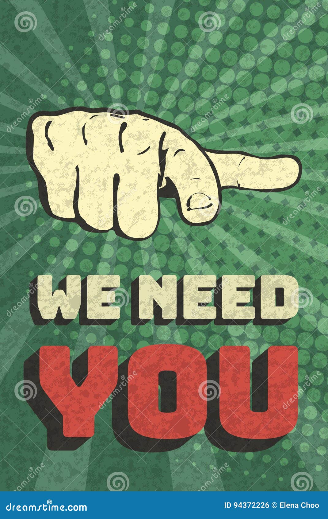 Vintage Nous Avons Besoin De Vous Affiche Illustration de Vecteur ...