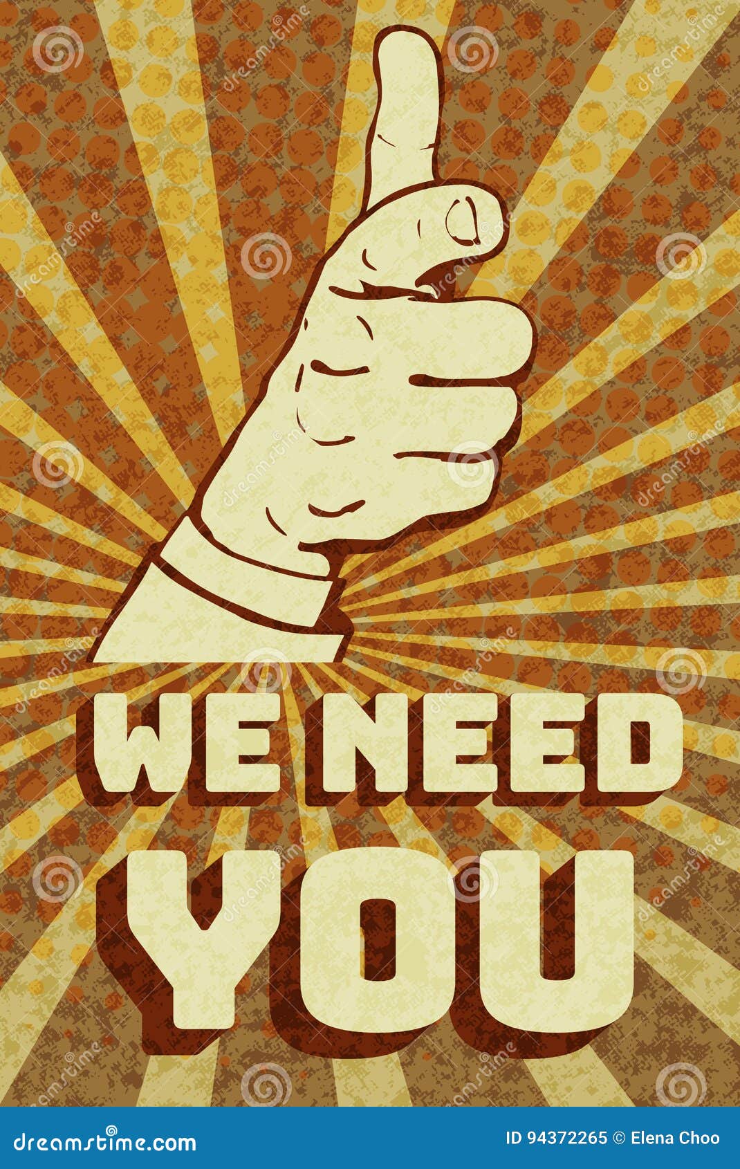 Vintage Nous Avons Besoin De Vous Affiche Illustration de Vecteur ...
