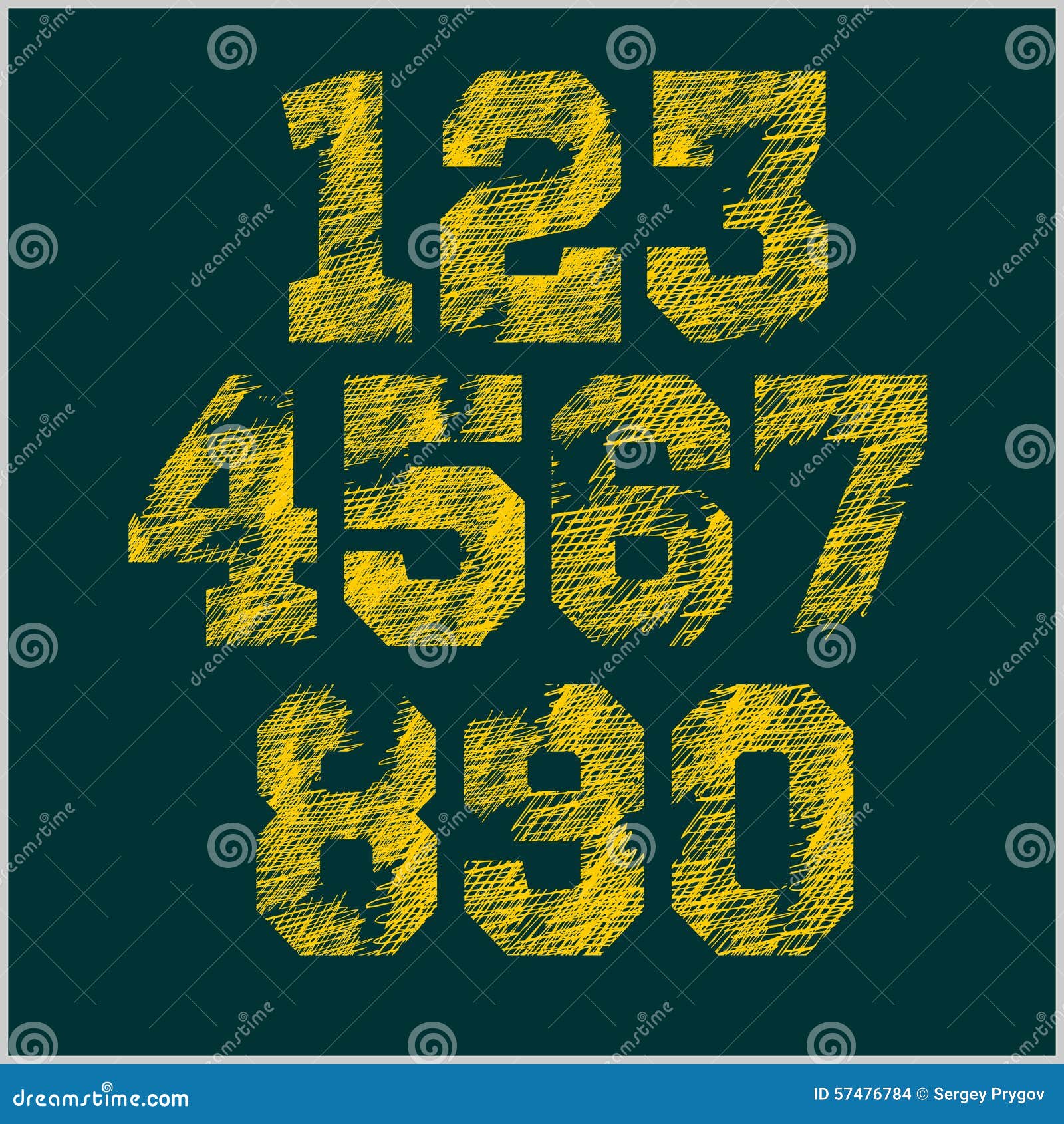 Vintage Numbers Set in Grunge Style Stock Vector - Illustration of ...