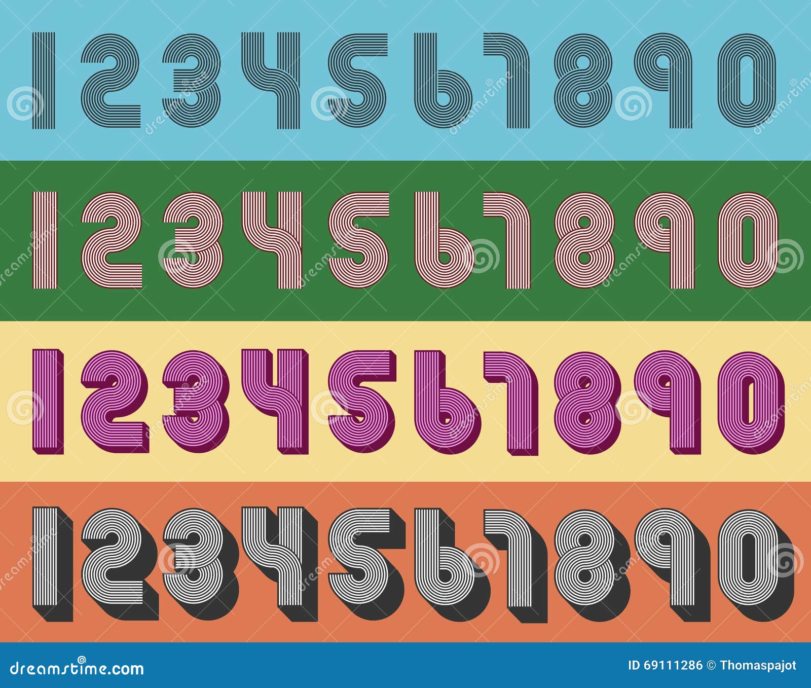 Vintage numbers stock vector. Illustration of years, editable - 69111286