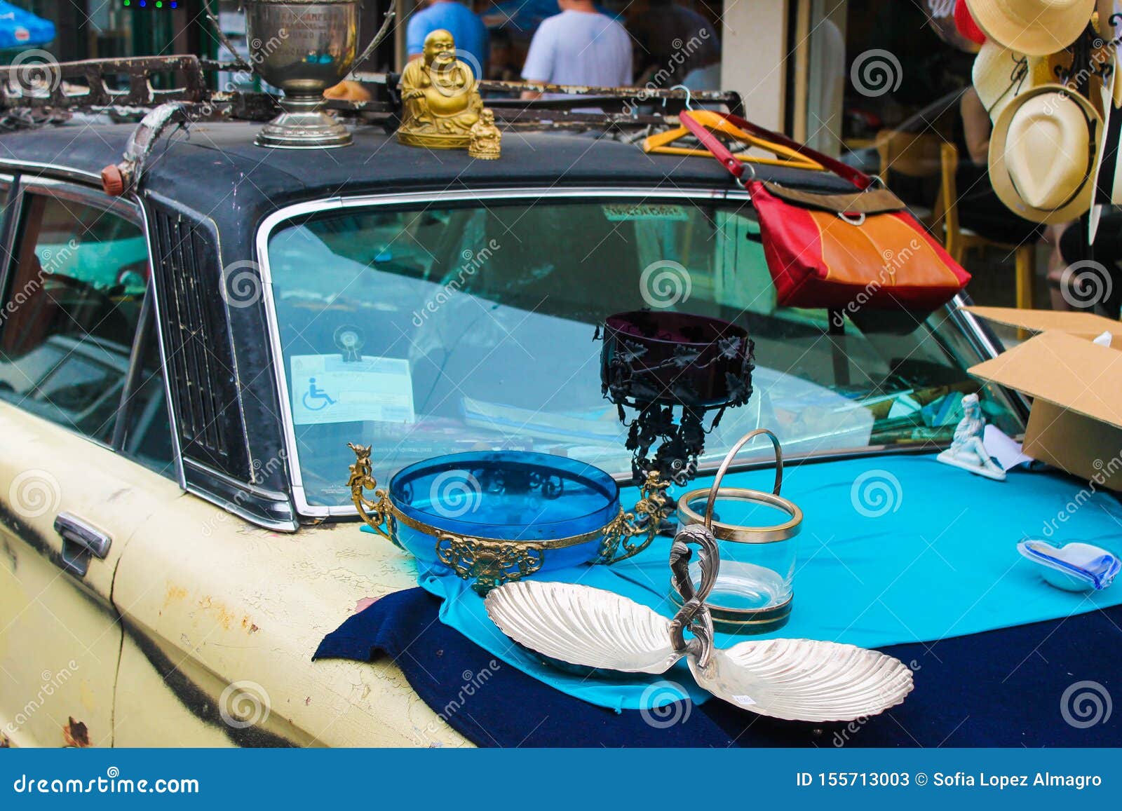 Vintage Objects in a Car stock image. Image of antique - 155713003