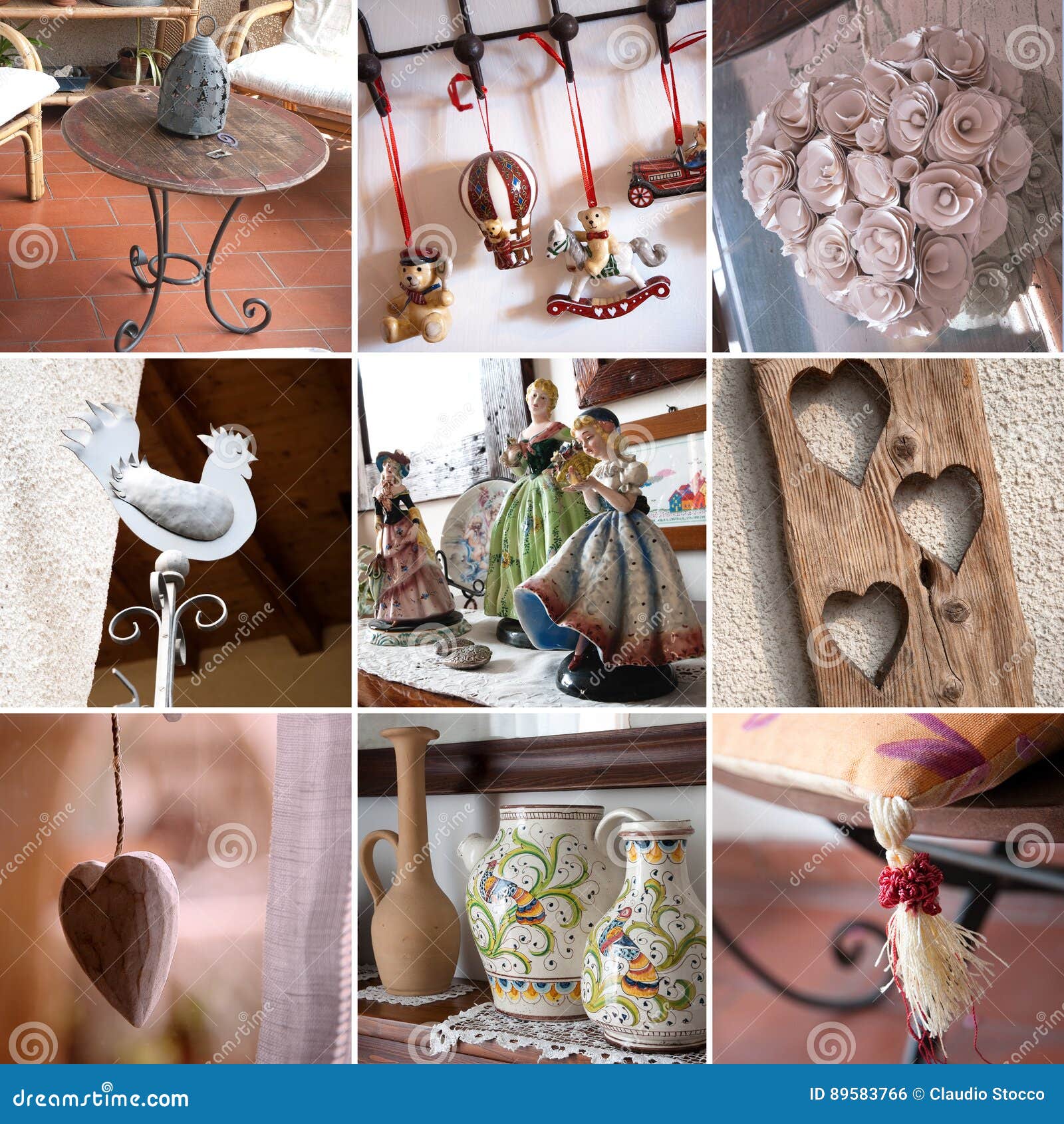 Vintage objects collage stock photo. Image of decoration - 89583766