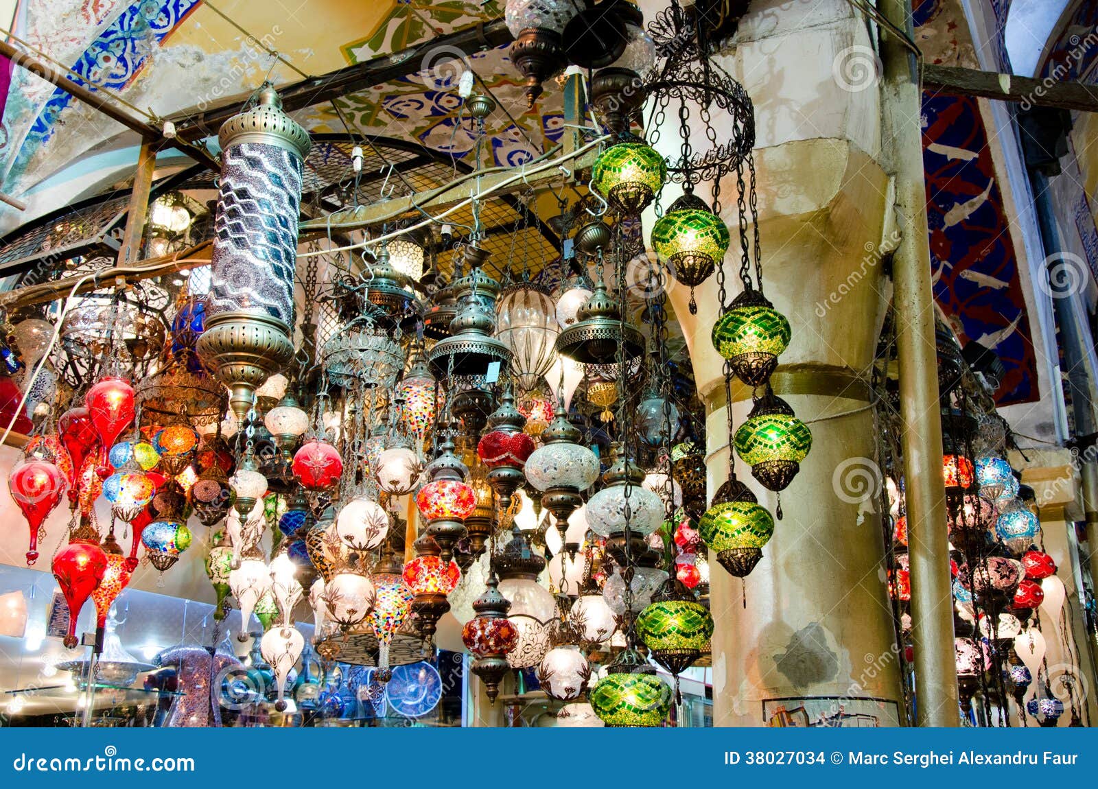 Vintage Objects in Turkish Bazaar Stock Photo - Image of decorations ...