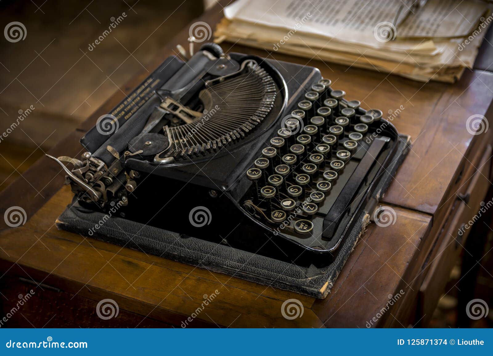 Vintage Office Typewriter stock photo. Image of correspondence - 125871374