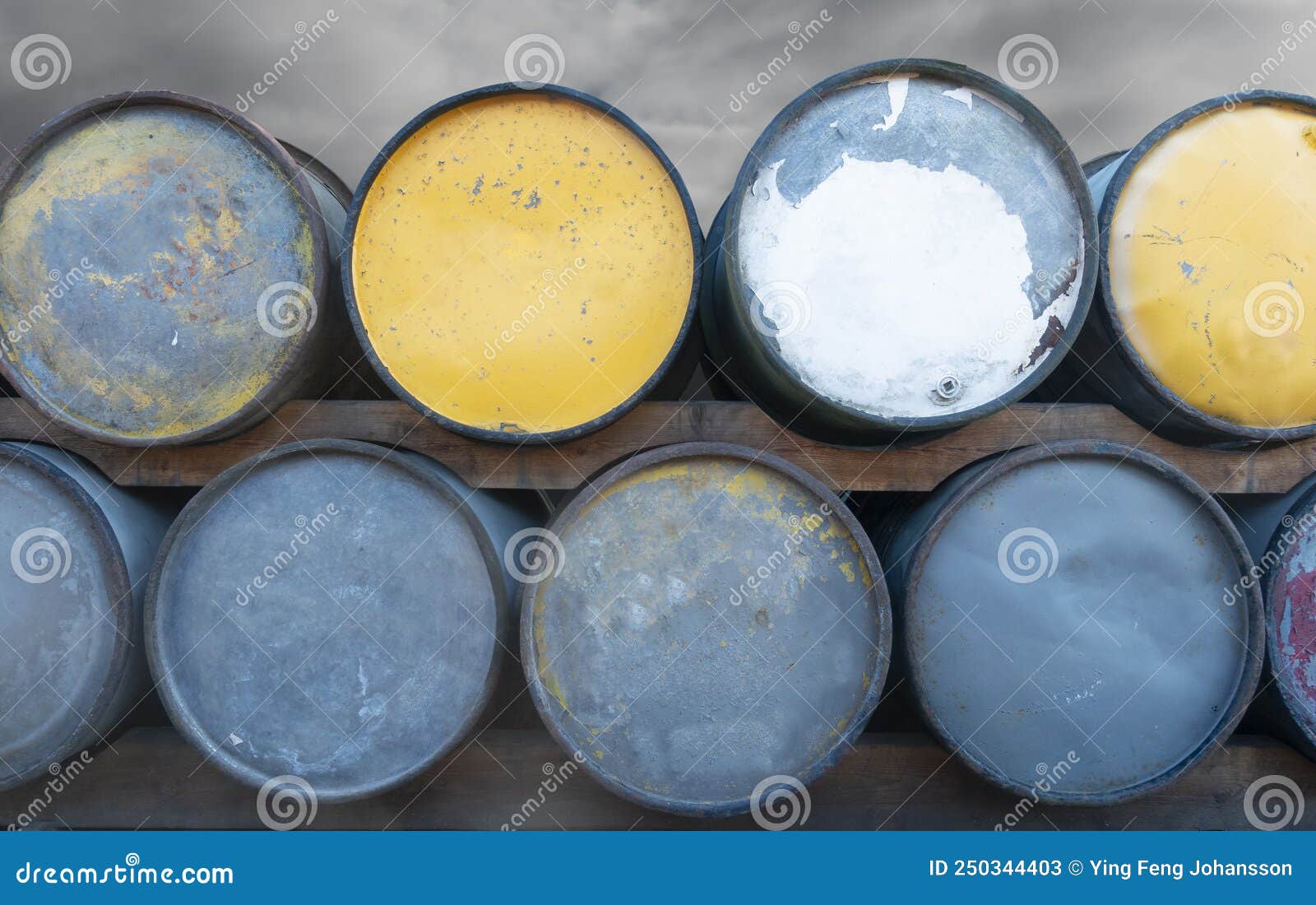 Vintage oil barrels stock image. Image of drum, energy - 250344403