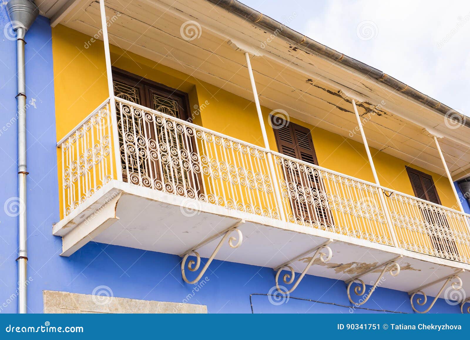Vintage old balcony stock image. Image of detail, nature - 90341751
