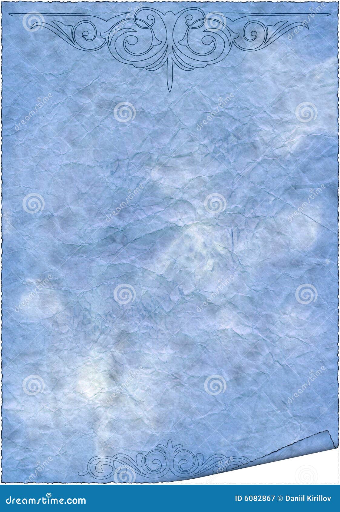 Vintage Old Blue Paper Texture with Patterns Stock Illustration ...