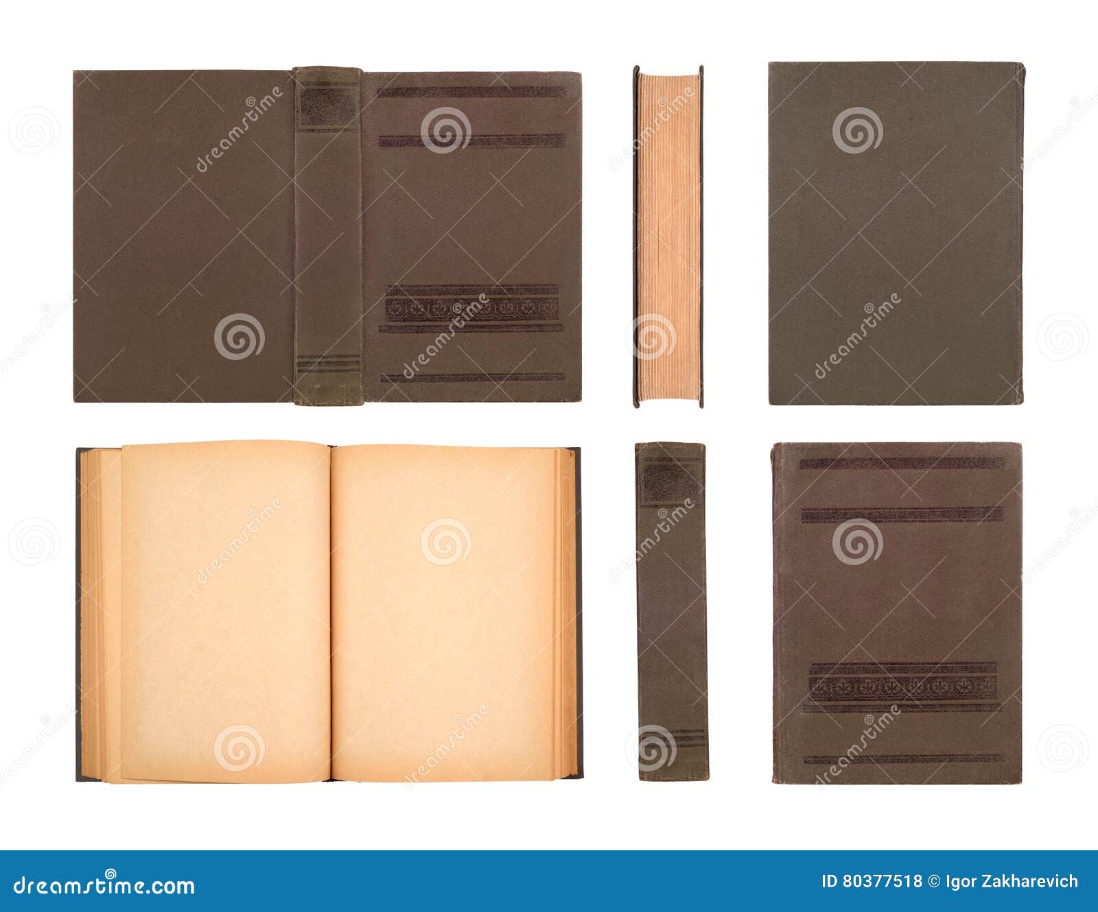Vintage old book set. stock photo. Image of aged, border - 80377518