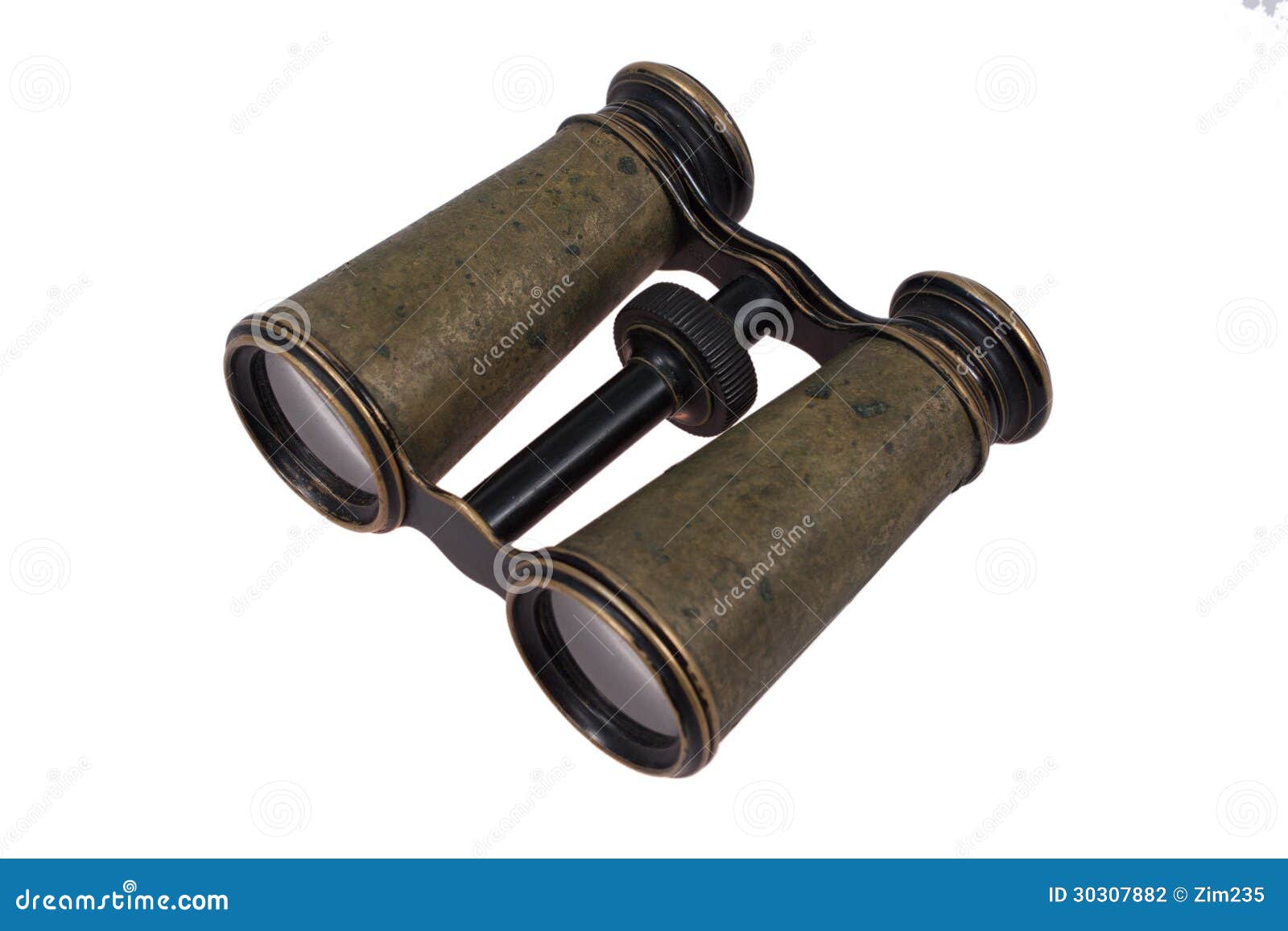 Vintage Old Bronze Binoculars Stock Photo - Image of optical, brass ...