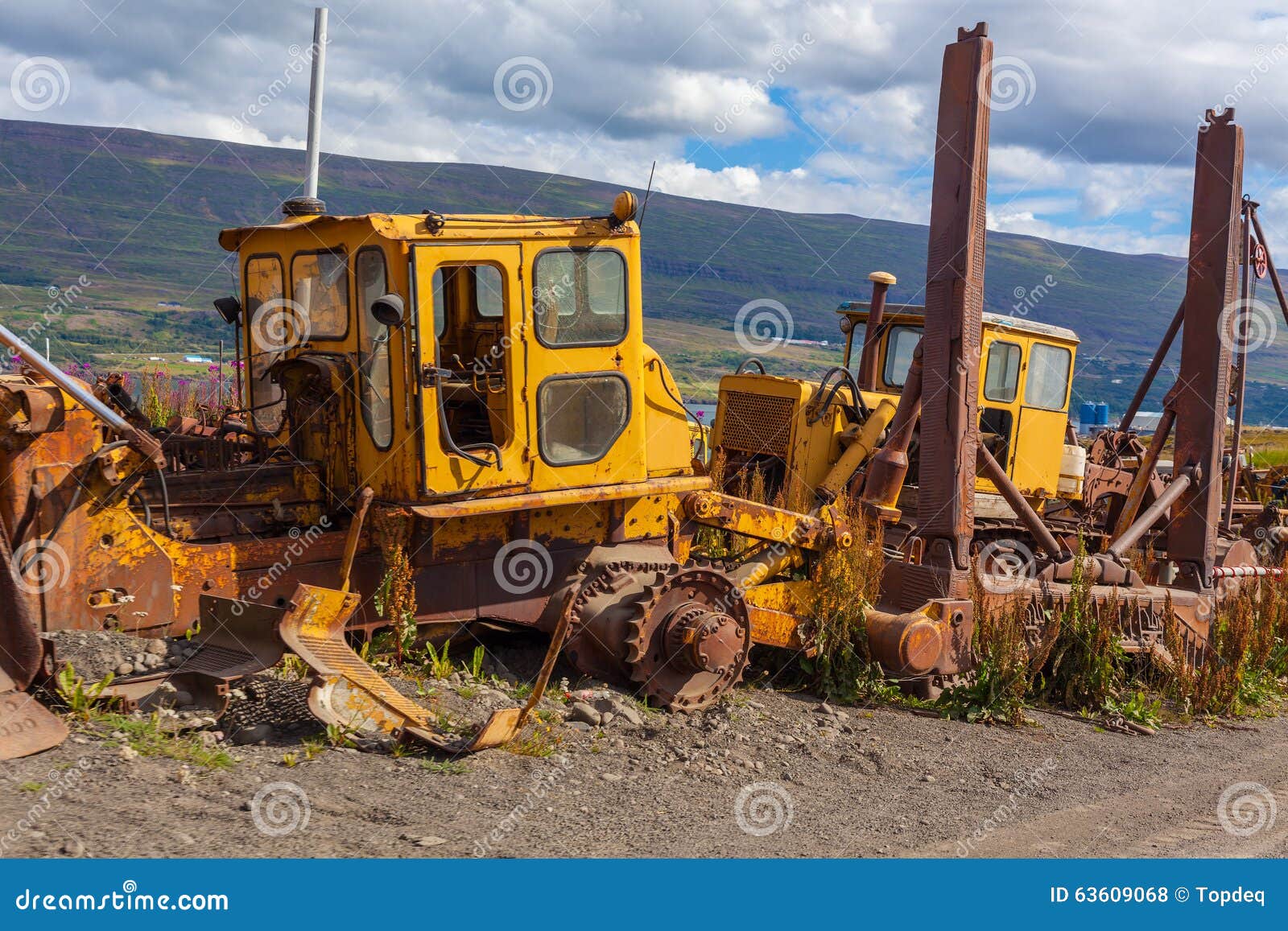 Vintage old bulldozers stock photo. Image of lumberjack - 63609068