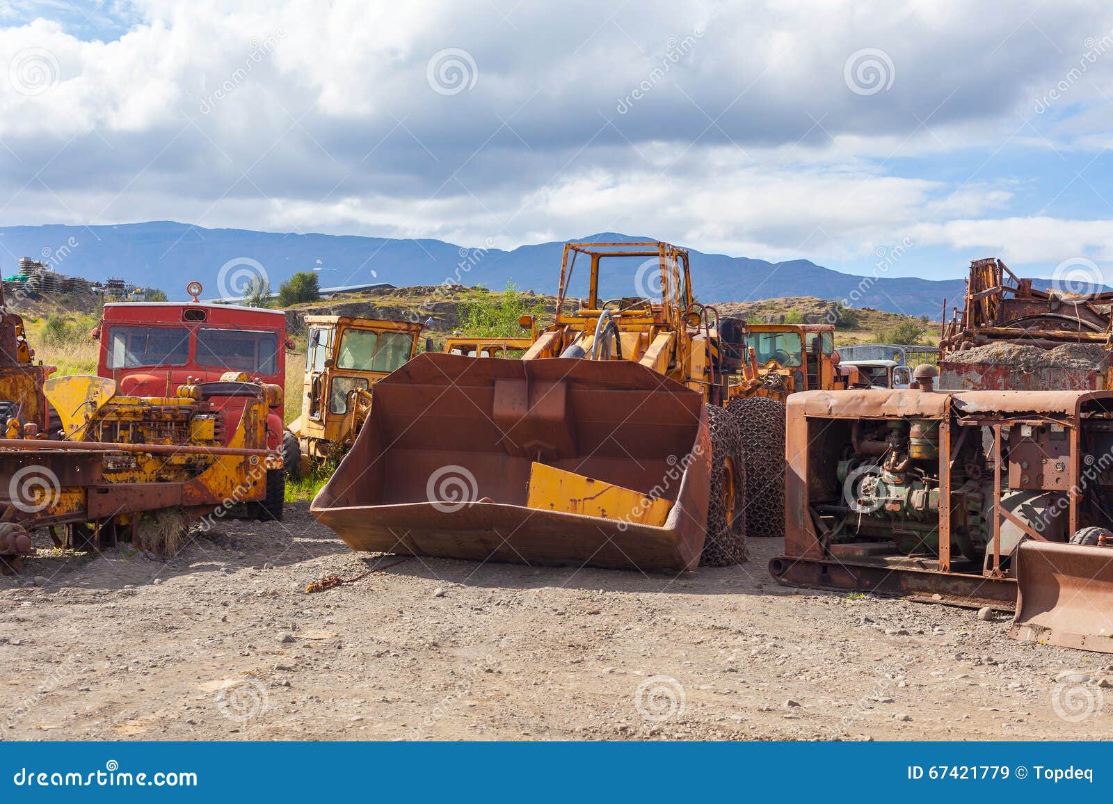 Vintage old bulldozers stock image. Image of plowing - 67421779