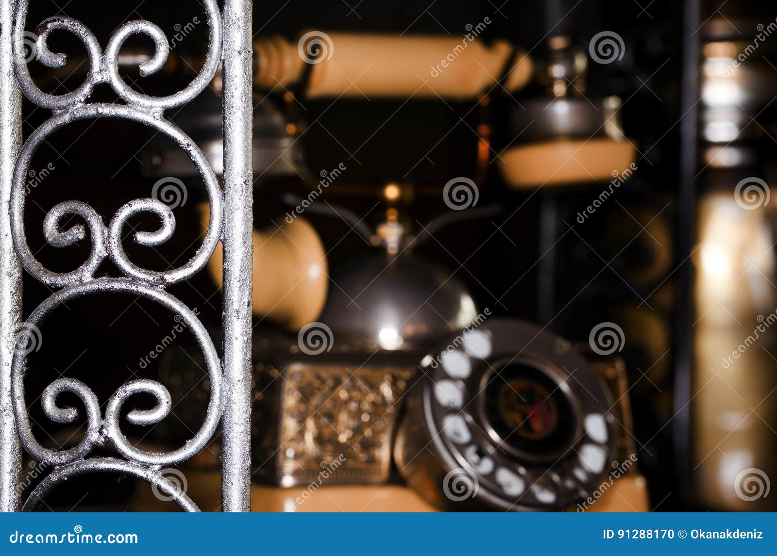 Vintage Old Classic Telephone Communication Device Stock Photo - Image ...