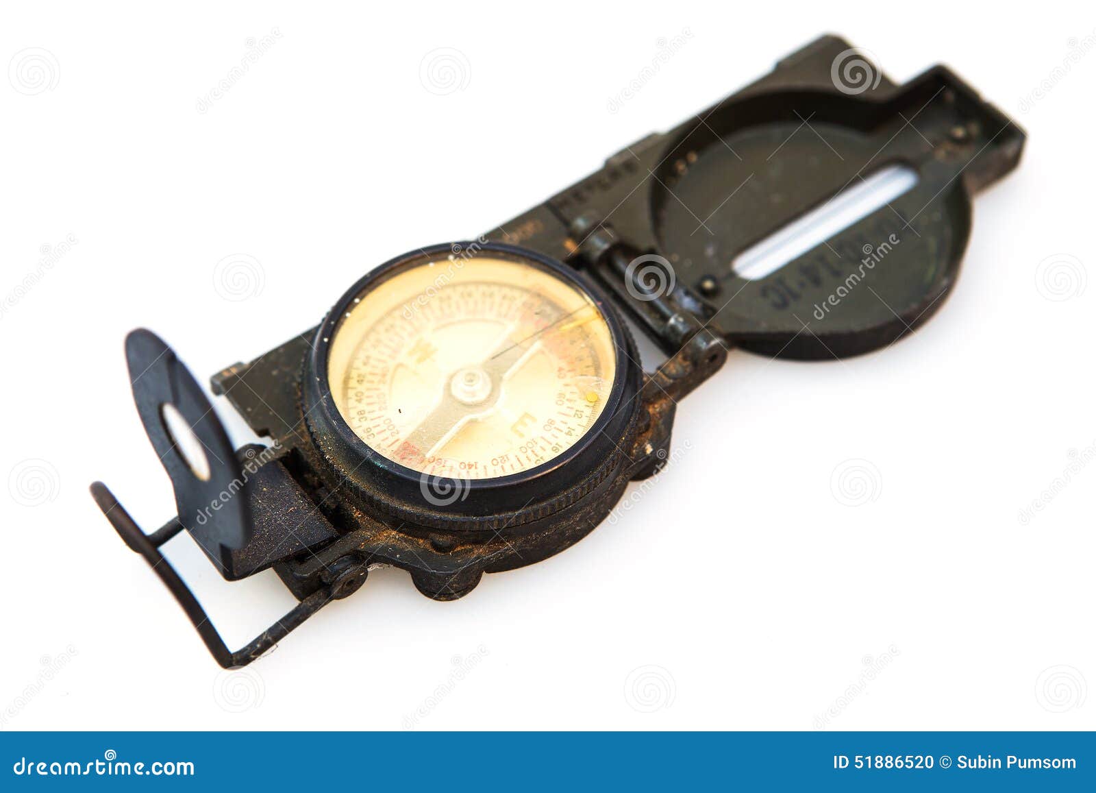 Vintage old compass stock photo. Image of vintage, white - 51886520