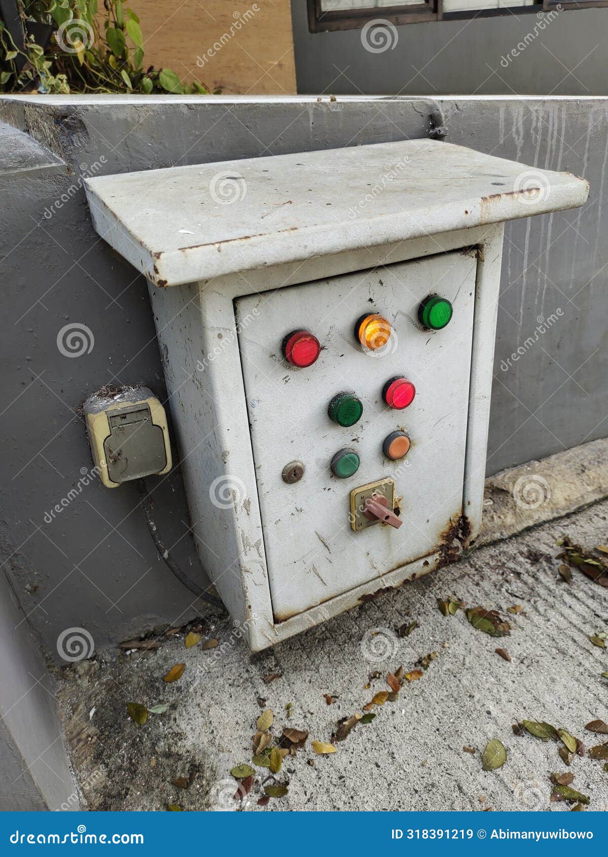 Vintage Old Electrical Panel with Colorful Indicator Lights Still ...
