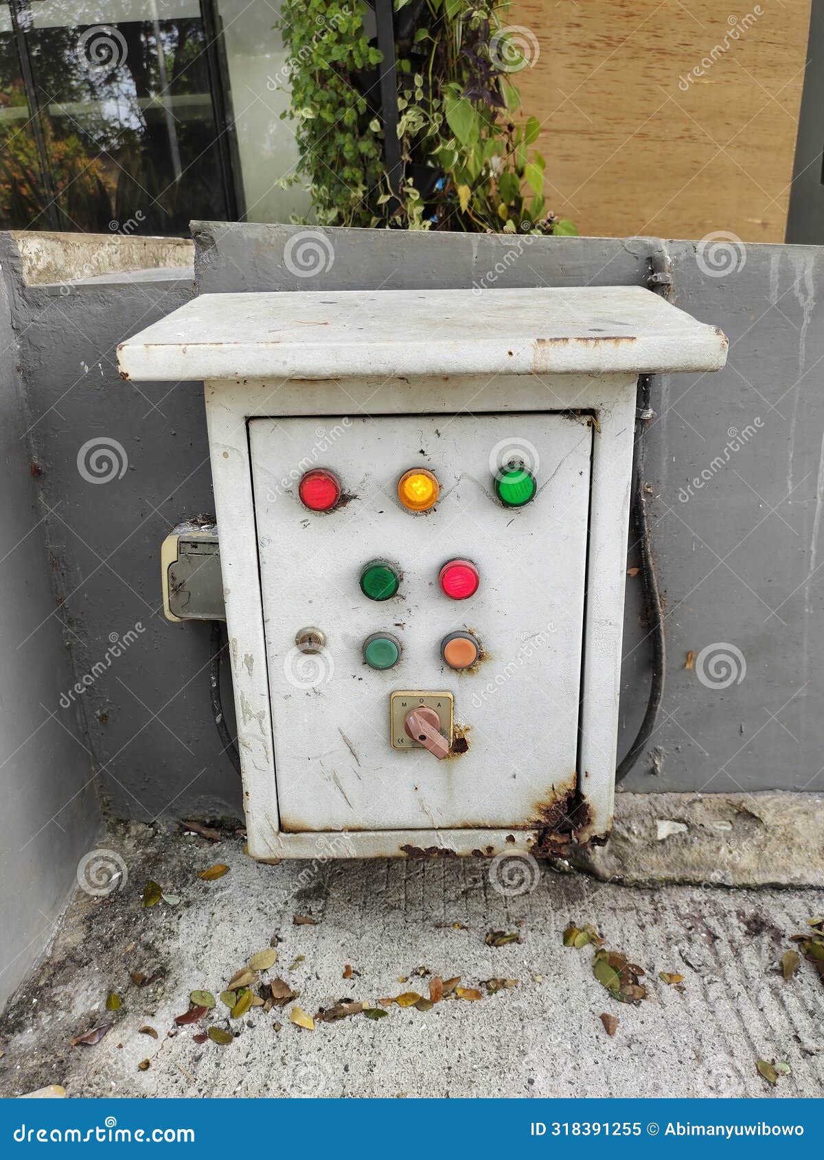 Vintage Old Electrical Panel with Colorful Indicator Lights Still ...