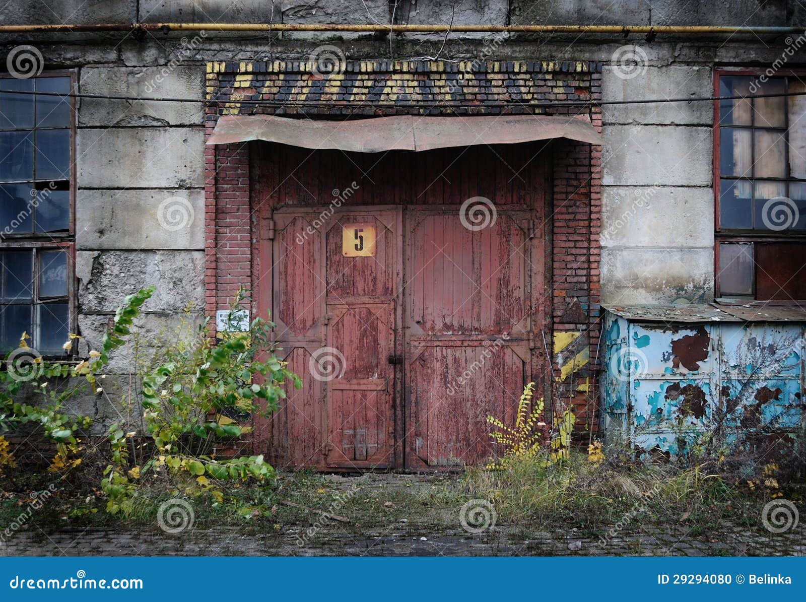 Vintage Old Factory Door Stock Photo - Image: 29294080