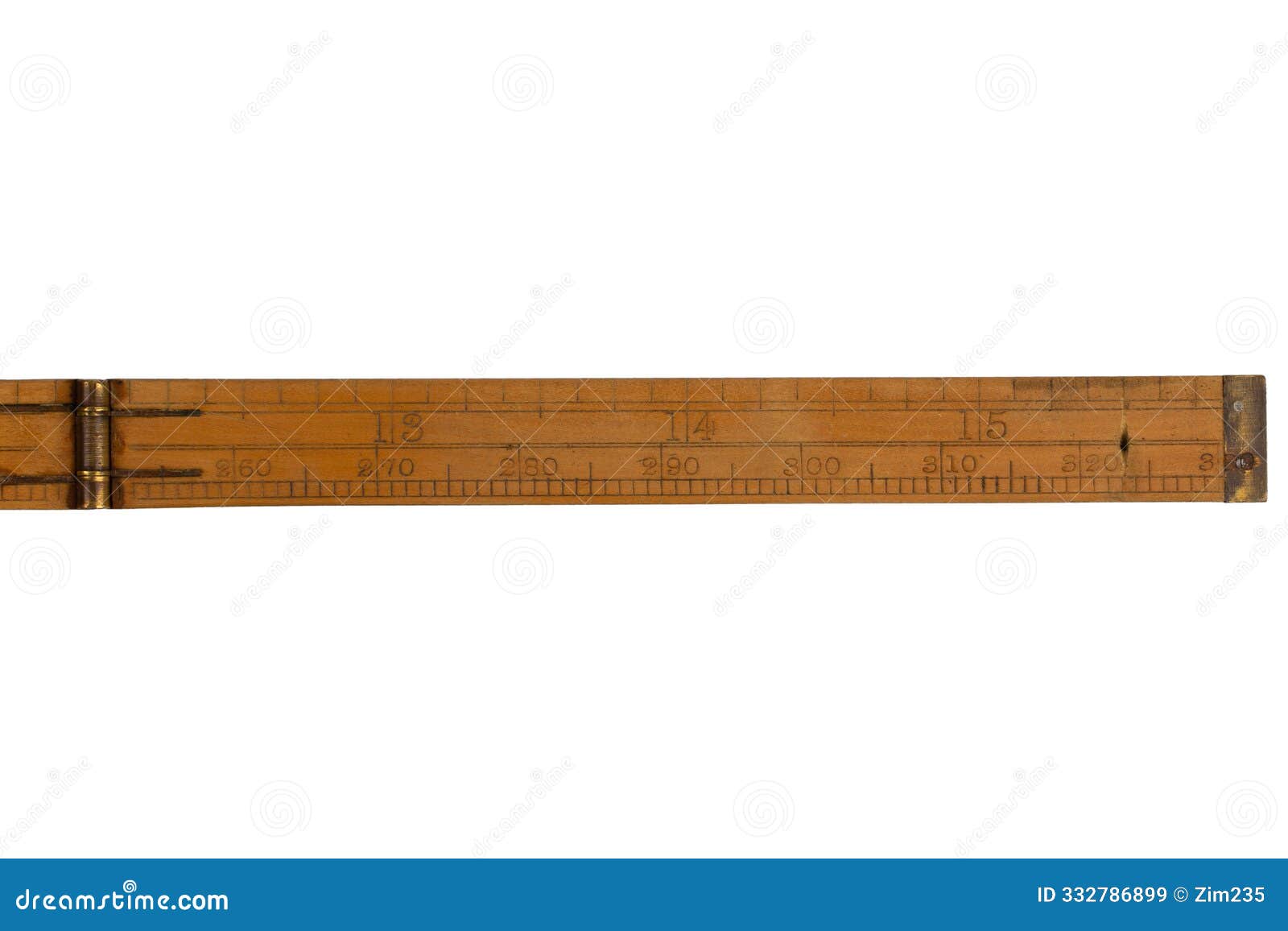 Vintage old folding ruler stock image. Image of scale - 332786899